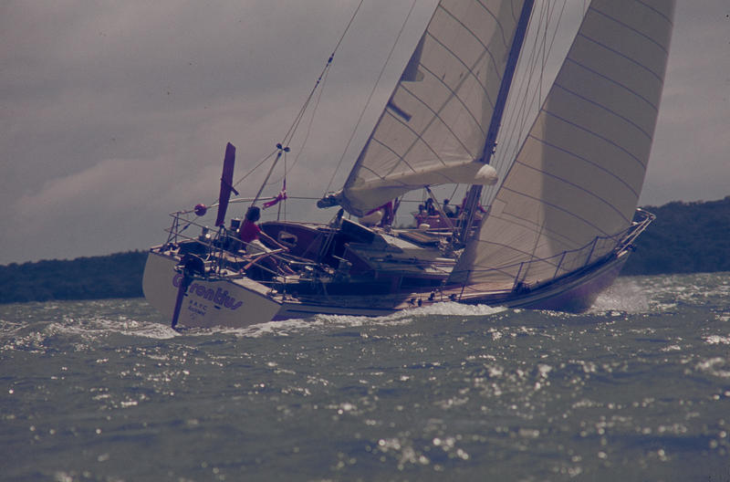 Slide: GERONTIUS at start of Round North Island 1977, Waitematā Harbour ...