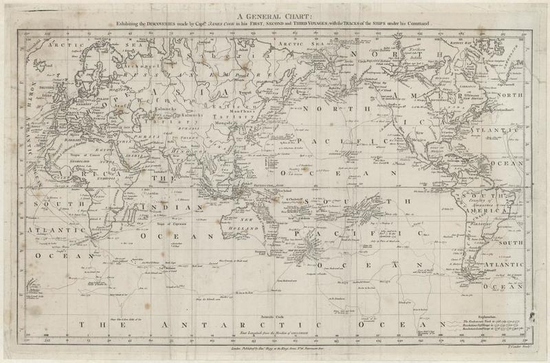 Chart: A general chart exhibiting the discoveries made by Captain James ...