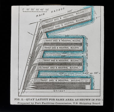 Lantern slide: Diagram of Quay layout. U. S. Shipping Board - New ...