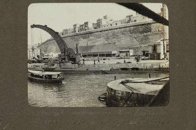 Photograph: E-class submarine HMS E11 (1914) at wharf in Malta Harbour ...