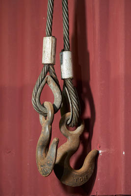 Two wire strops with hooks - New Zealand Maritime Museum