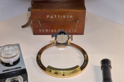Instrument: Azimuth ring and case. - New Zealand Maritime Museum