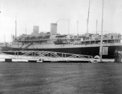 Photograph: RANGITATA (1929) at Curacao, 1957 - New Zealand Maritime Museum