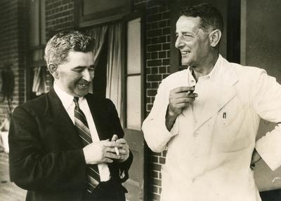 Photograph: Captain Callender of TRIADIC and Captain Upton of RANGITANE ...