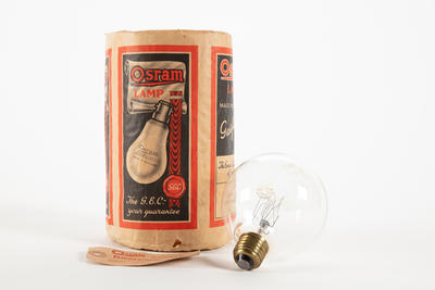 Light bulb 'Osram', in original packet, WWII. - New Zealand Maritime Museum