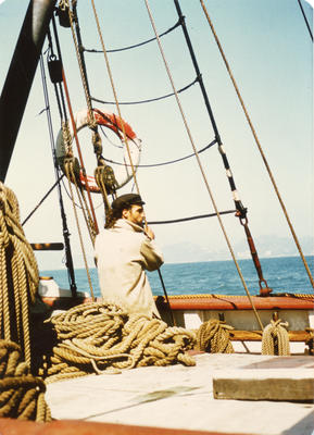 Photograph: David Moodie on FRI, 1976 - New Zealand Maritime Museum
