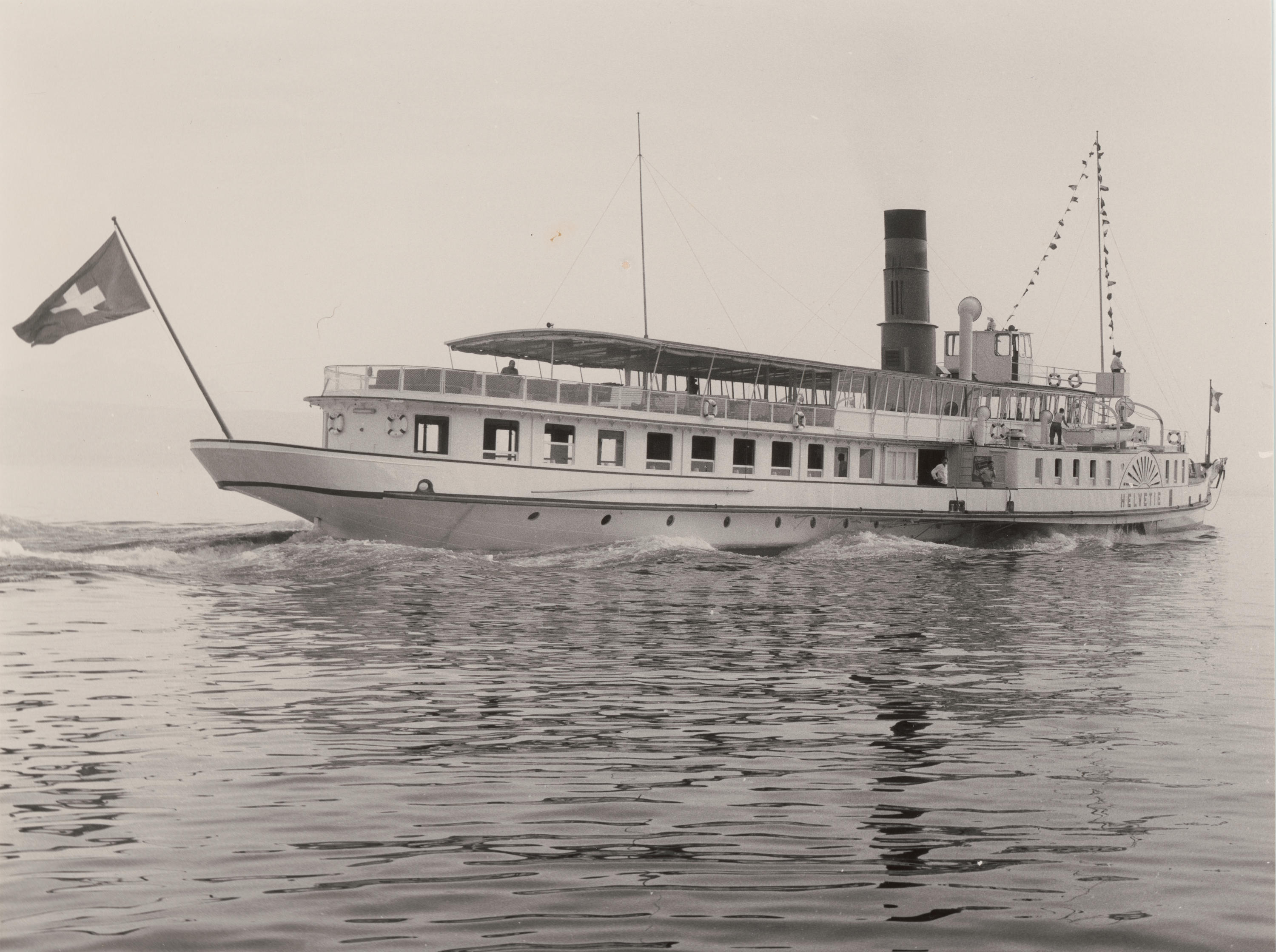 Photograph: Swiss lake paddle steamer ferry - New Zealand Maritime Museum