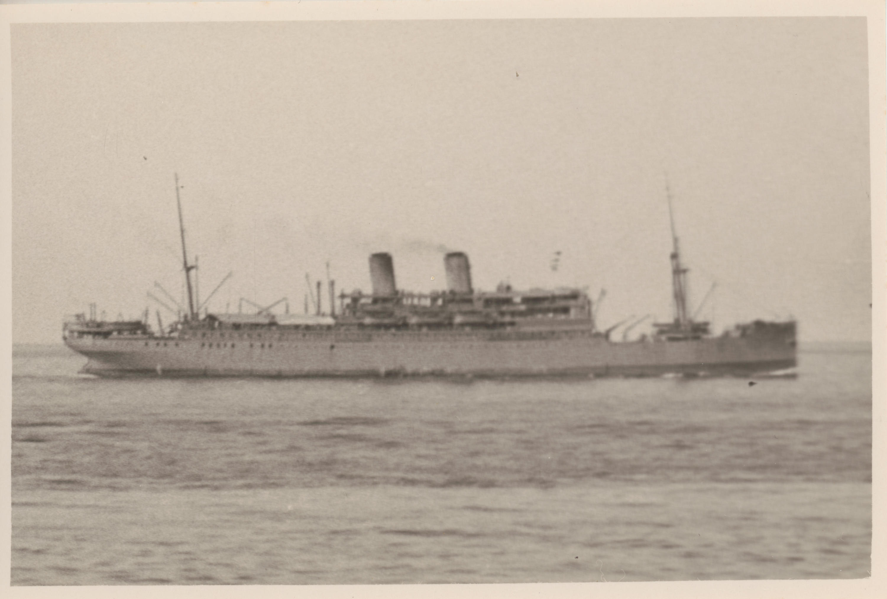 Photograph: SS NIEUW ZEELAND (1928) at sea - New Zealand Maritime Museum