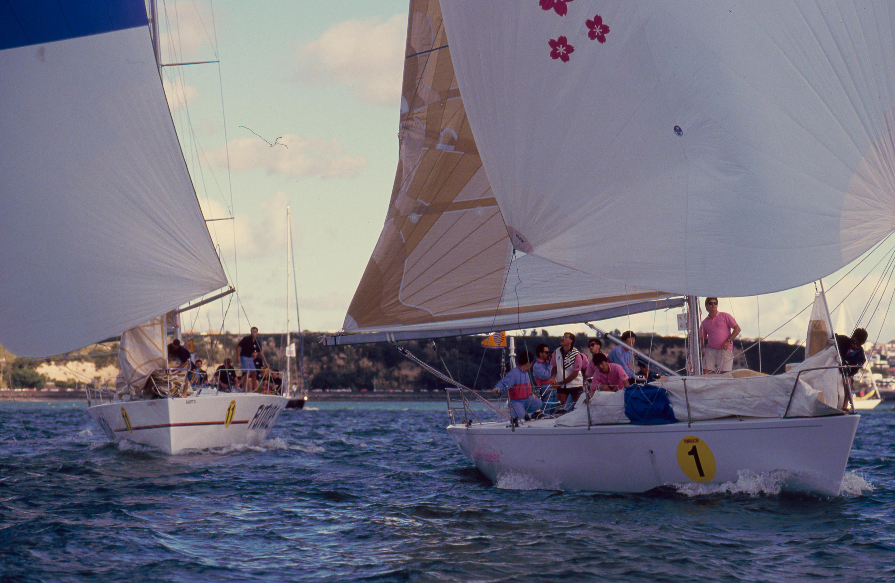 Slide: FUTURE SHOCK (KZ6717) sailing in Fukuoka Race, 1989 - New ...