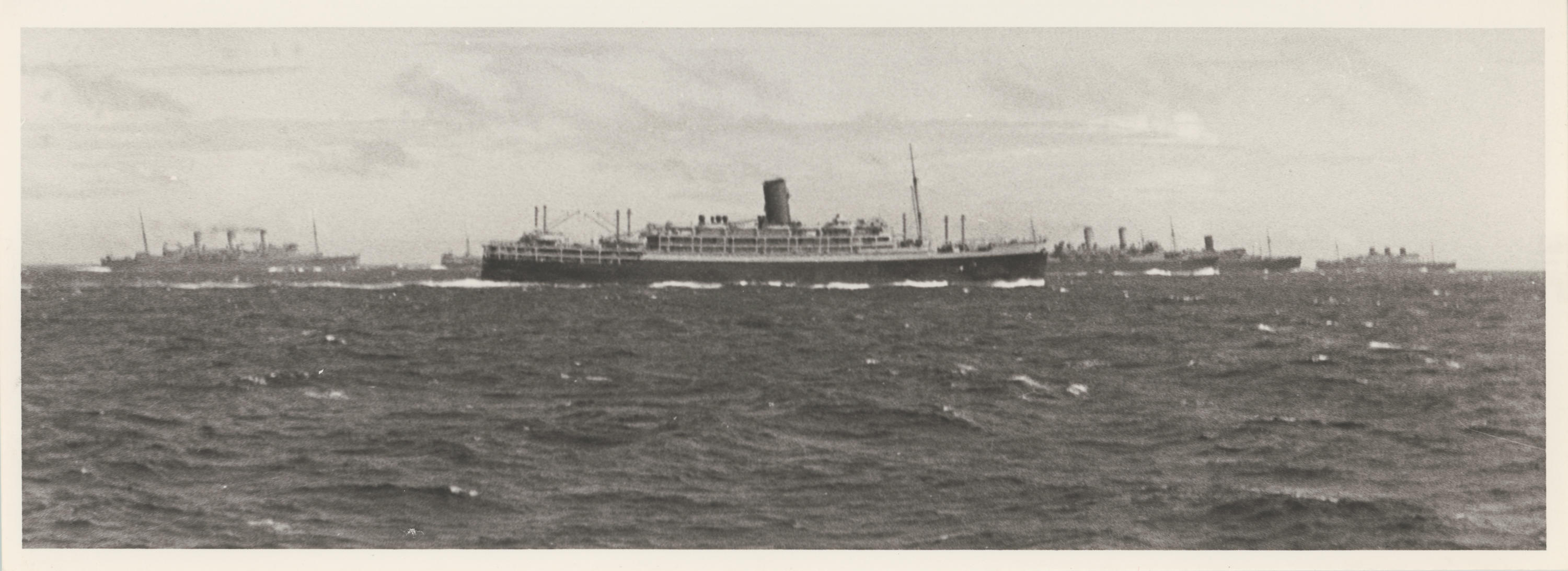 Photograph: Six ships at sea [Troop ship convoy World War Two] - New ...