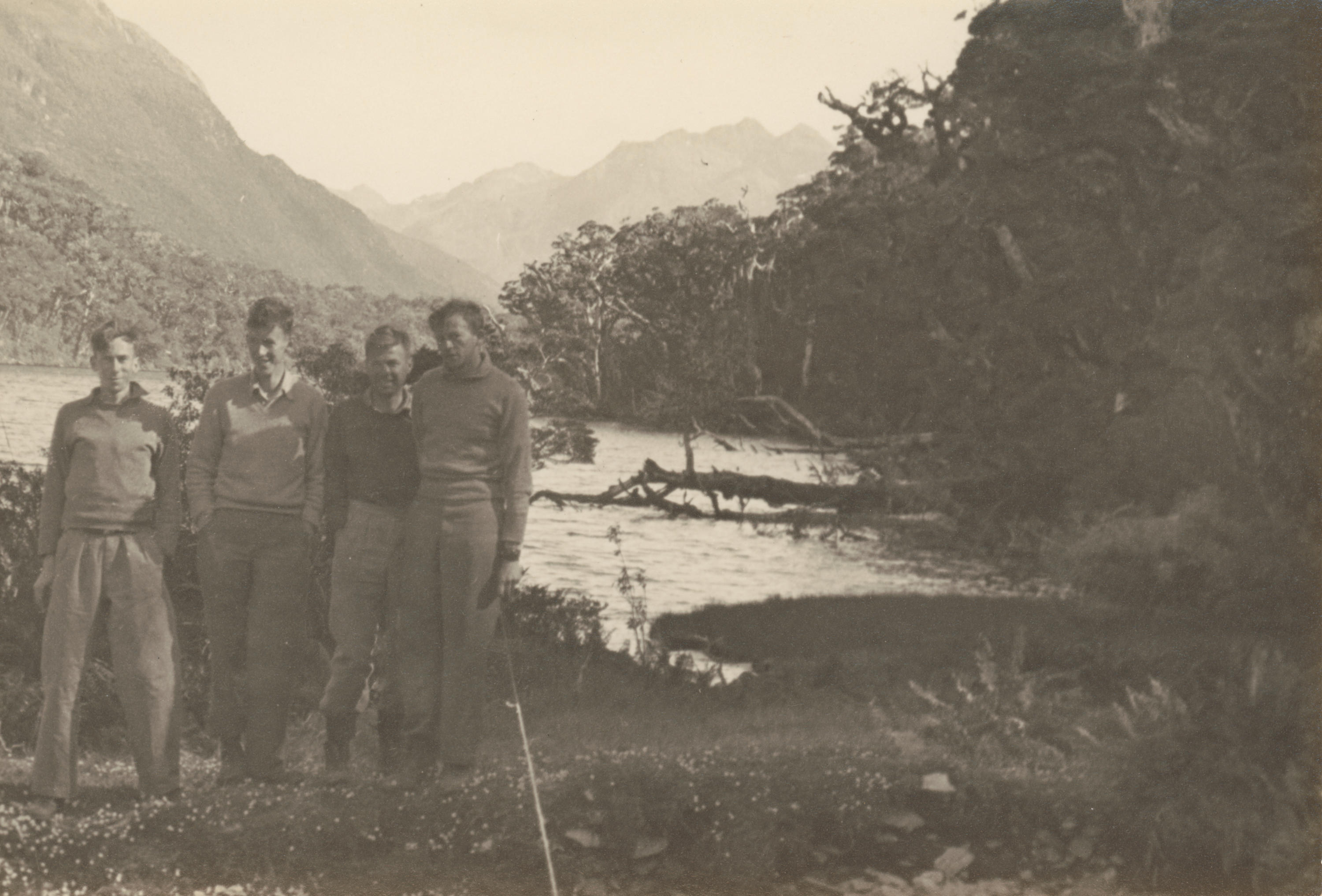 Photograph: Group at Lake Howden, Fiordland, Aotearoa, Dec 1945 - New ...