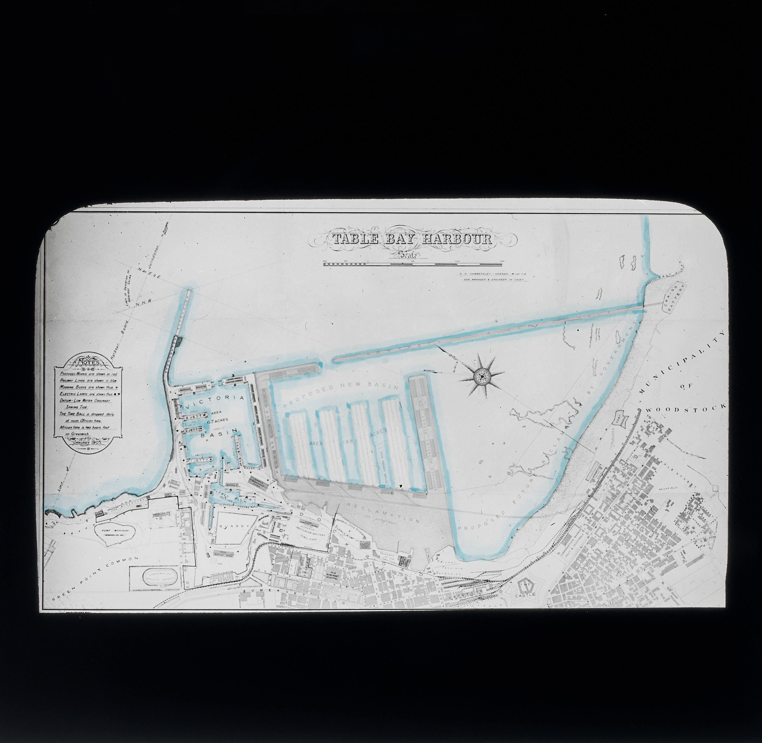 Lantern slide: Map of Table Bay Harbour, South Africa - New Zealand ...