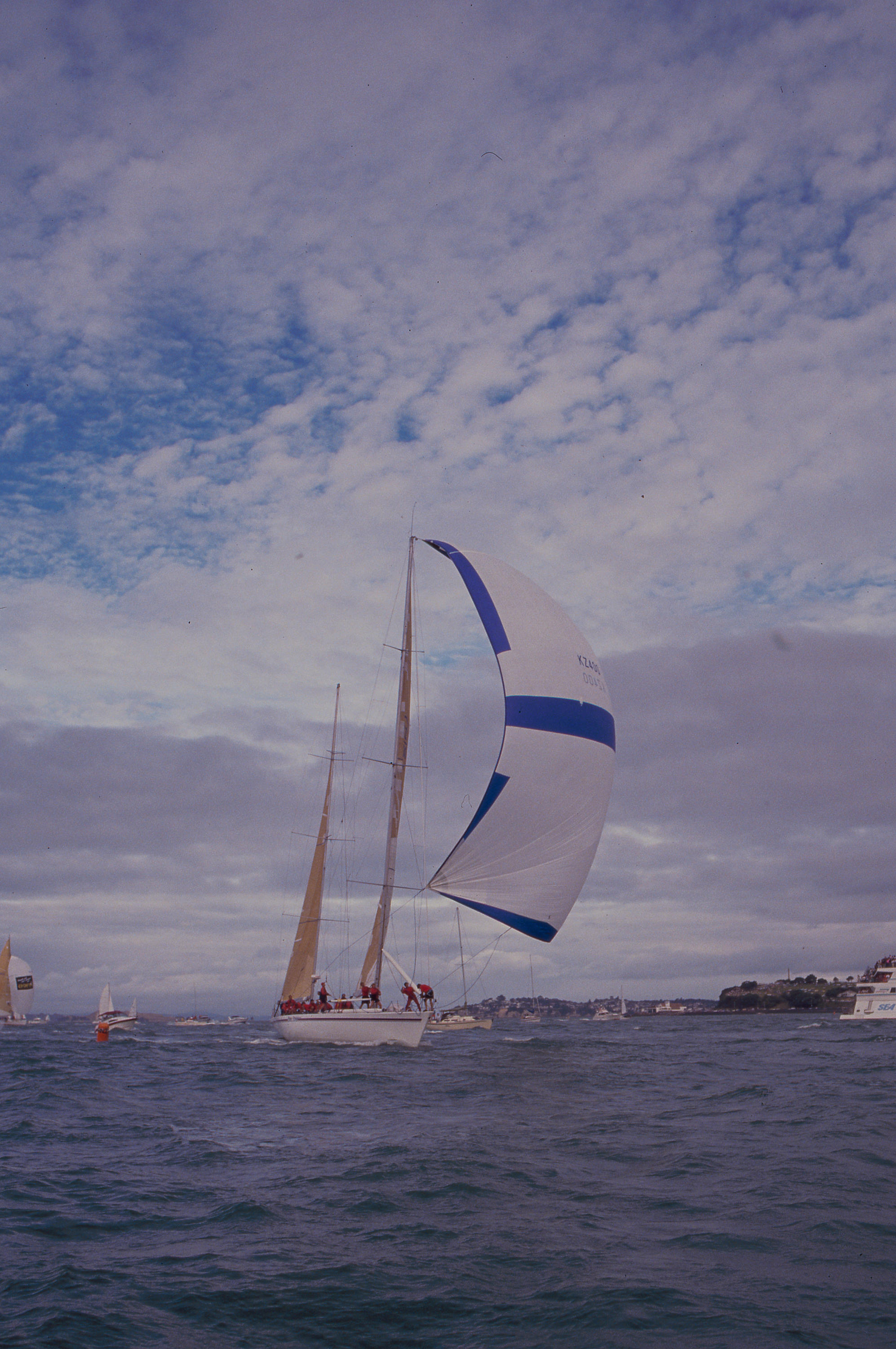 Slide: Whitbread Race on Harbour 7/90 - New Zealand Maritime Museum