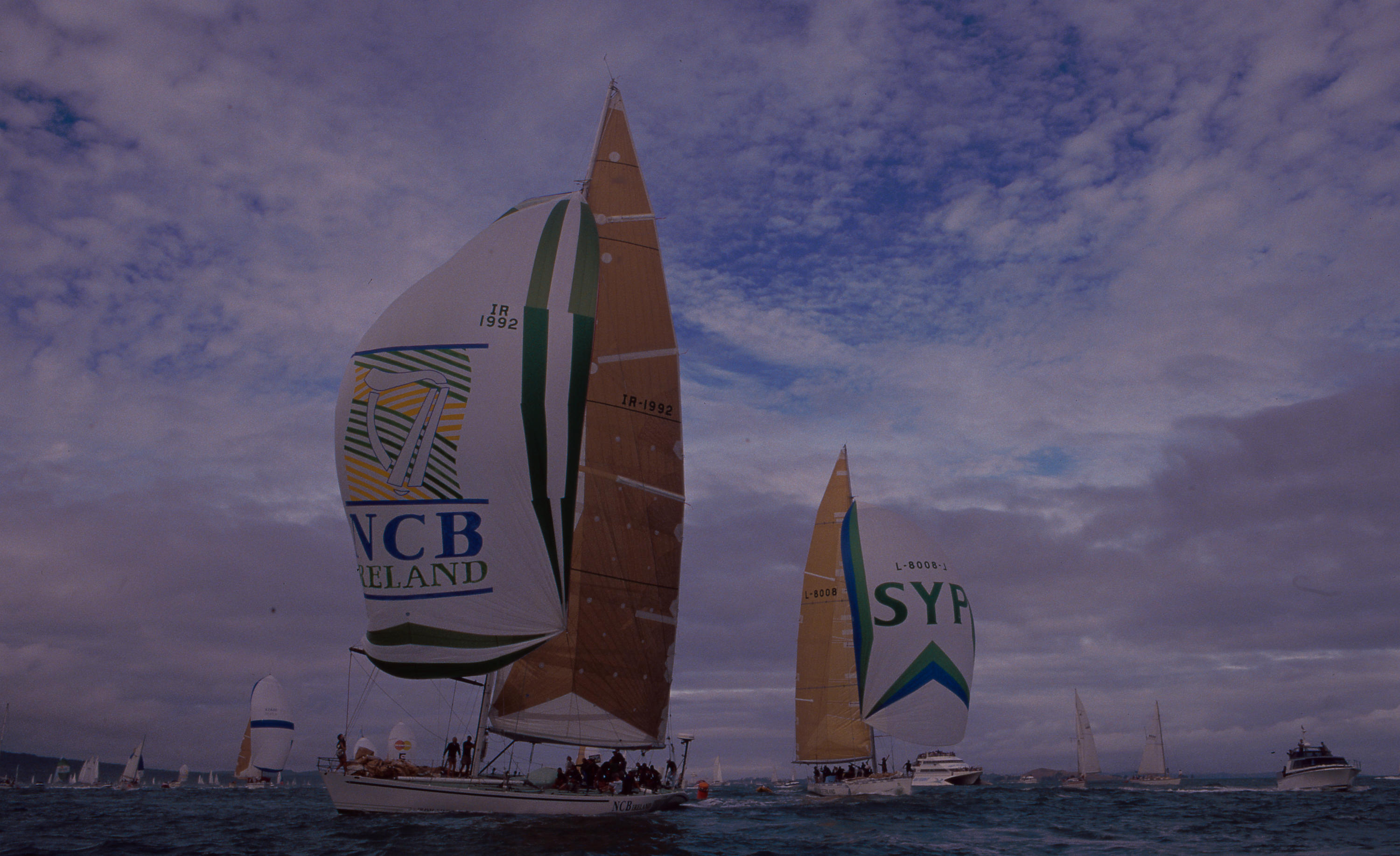 Slide: Whitbread Race on Harbour 7/90 - New Zealand Maritime Museum