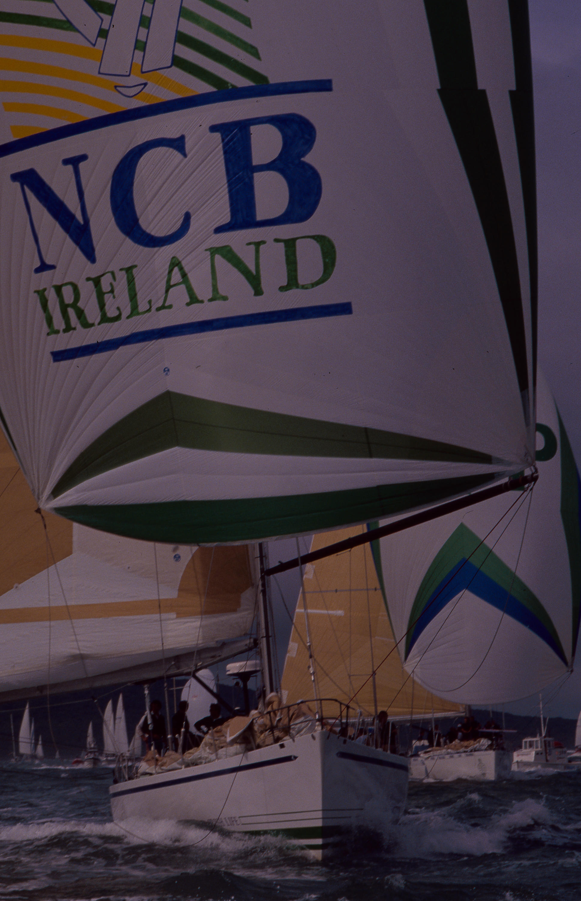 Slide: Whitbread Race on Harbour 7/90 - New Zealand Maritime Museum