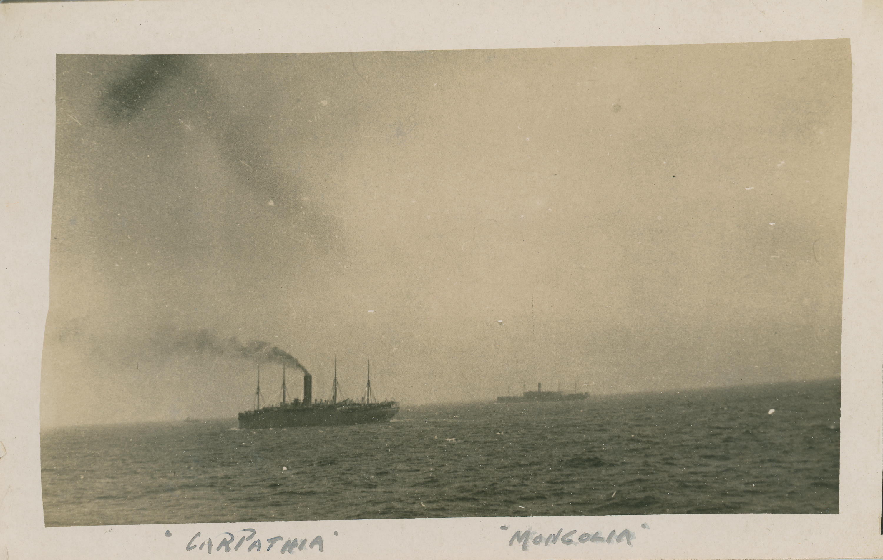 Postcard: RMS CARPATHIA (1903) and SS MONGOLIA (1904) at sea - New ...