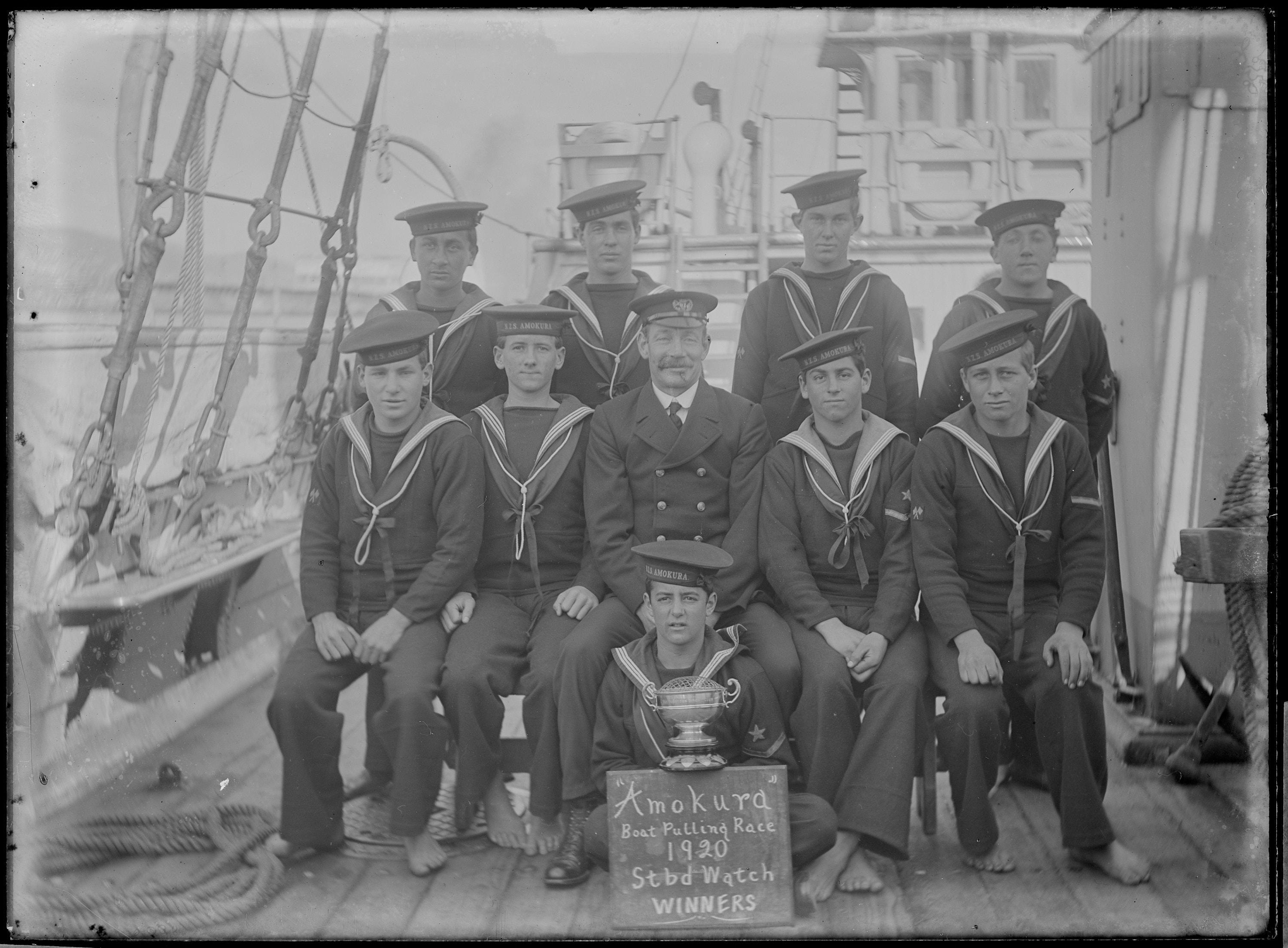 Glass plate: AMOKURA (1889) boat pulling race winners, 1920 - New ...