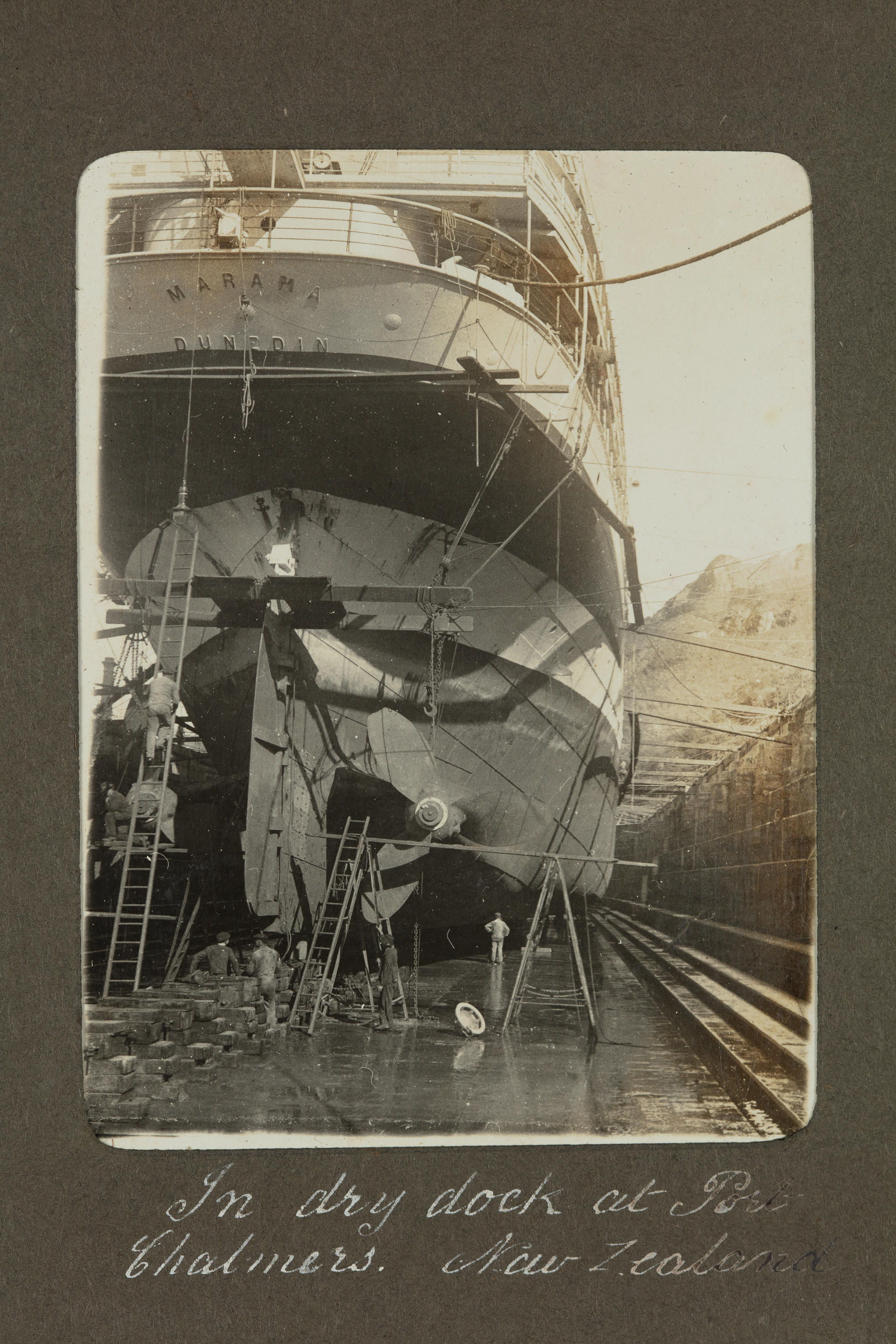 Photograph: TSS MARAMA (1907) in dry dock, Port Chalmers, Dunedin, New ...