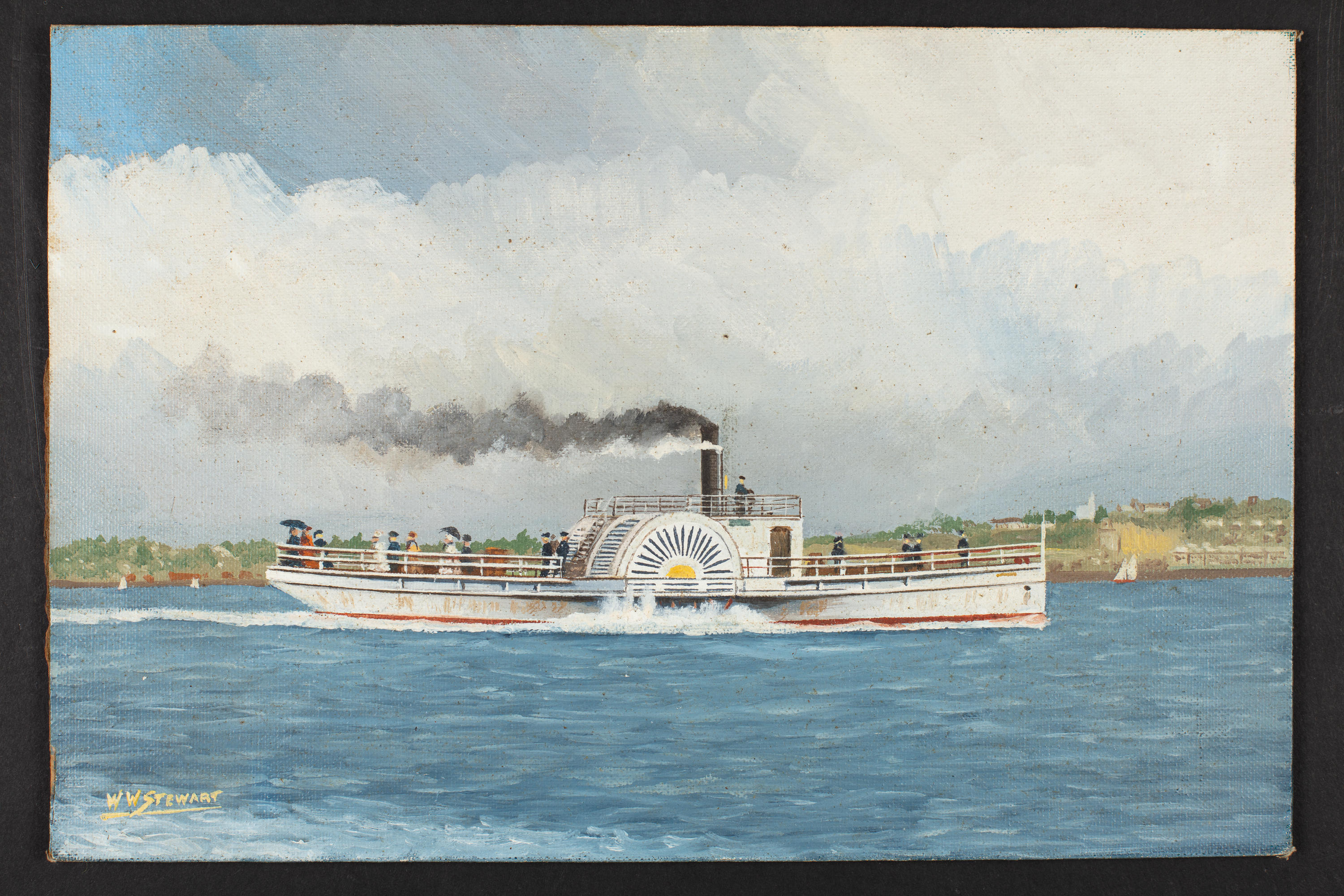 Painting: The paddle steamer DEVONPORT (1870) - New Zealand Maritime Museum