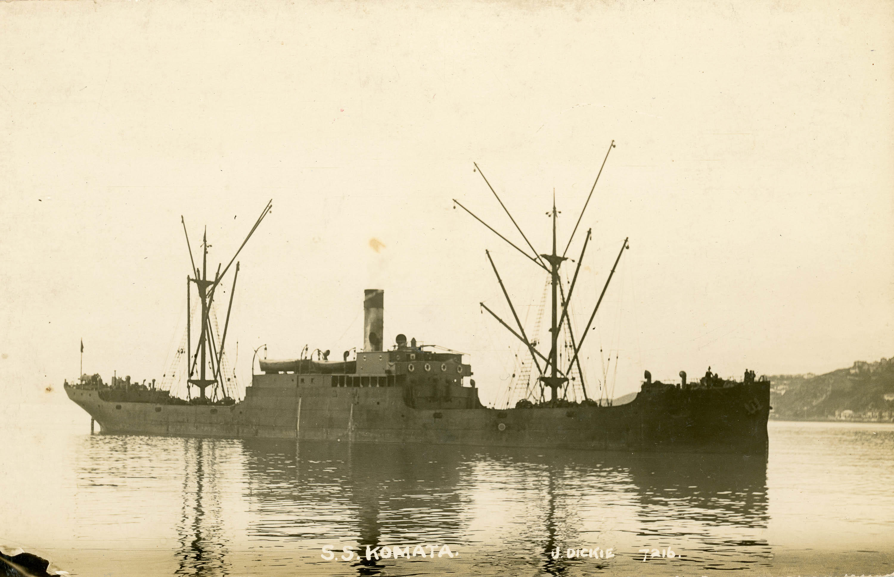 Photograph: SS KOMATA in harbour - New Zealand Maritime Museum