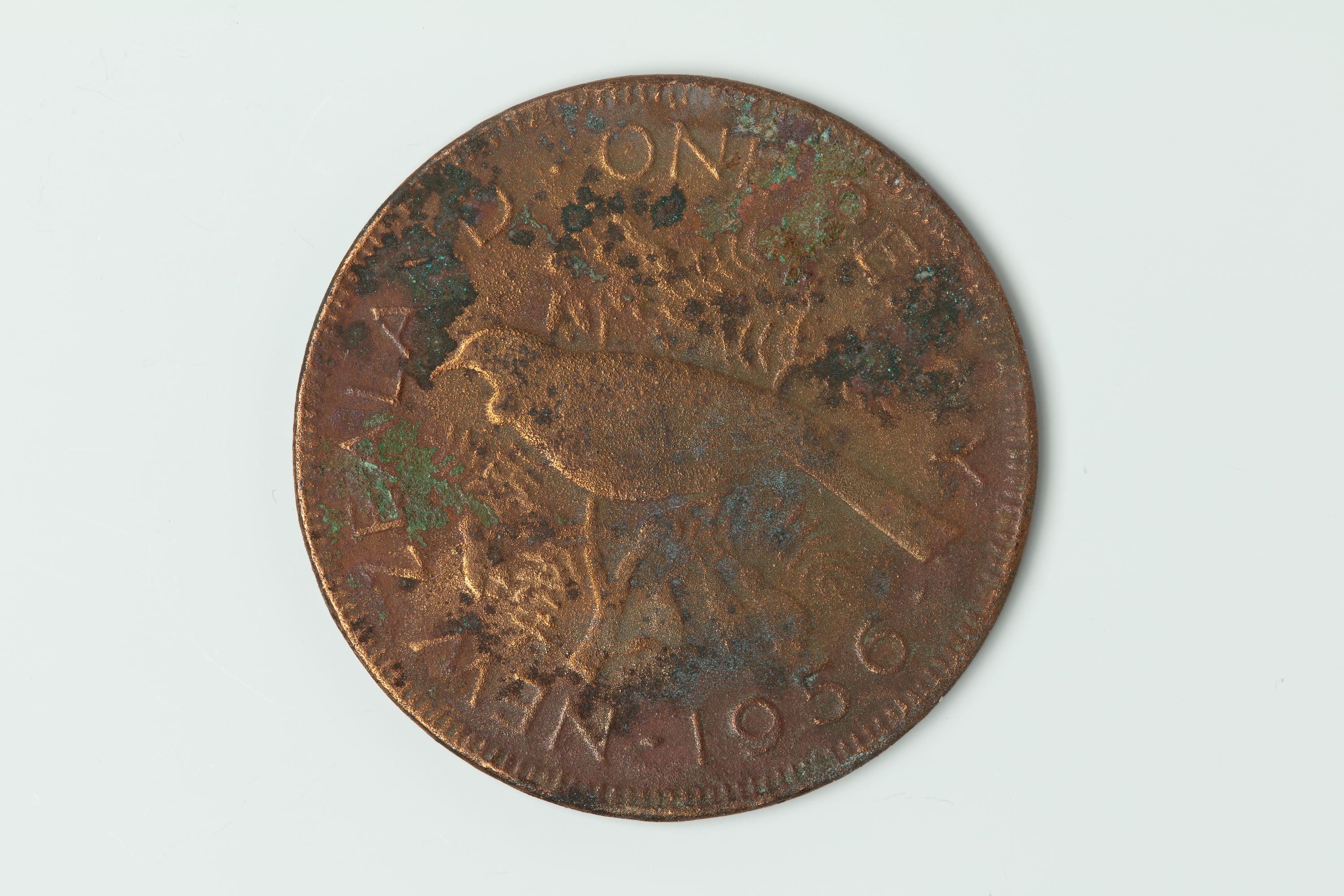 Coin: New Zealand one penny, 1950 - New Zealand Maritime Museum