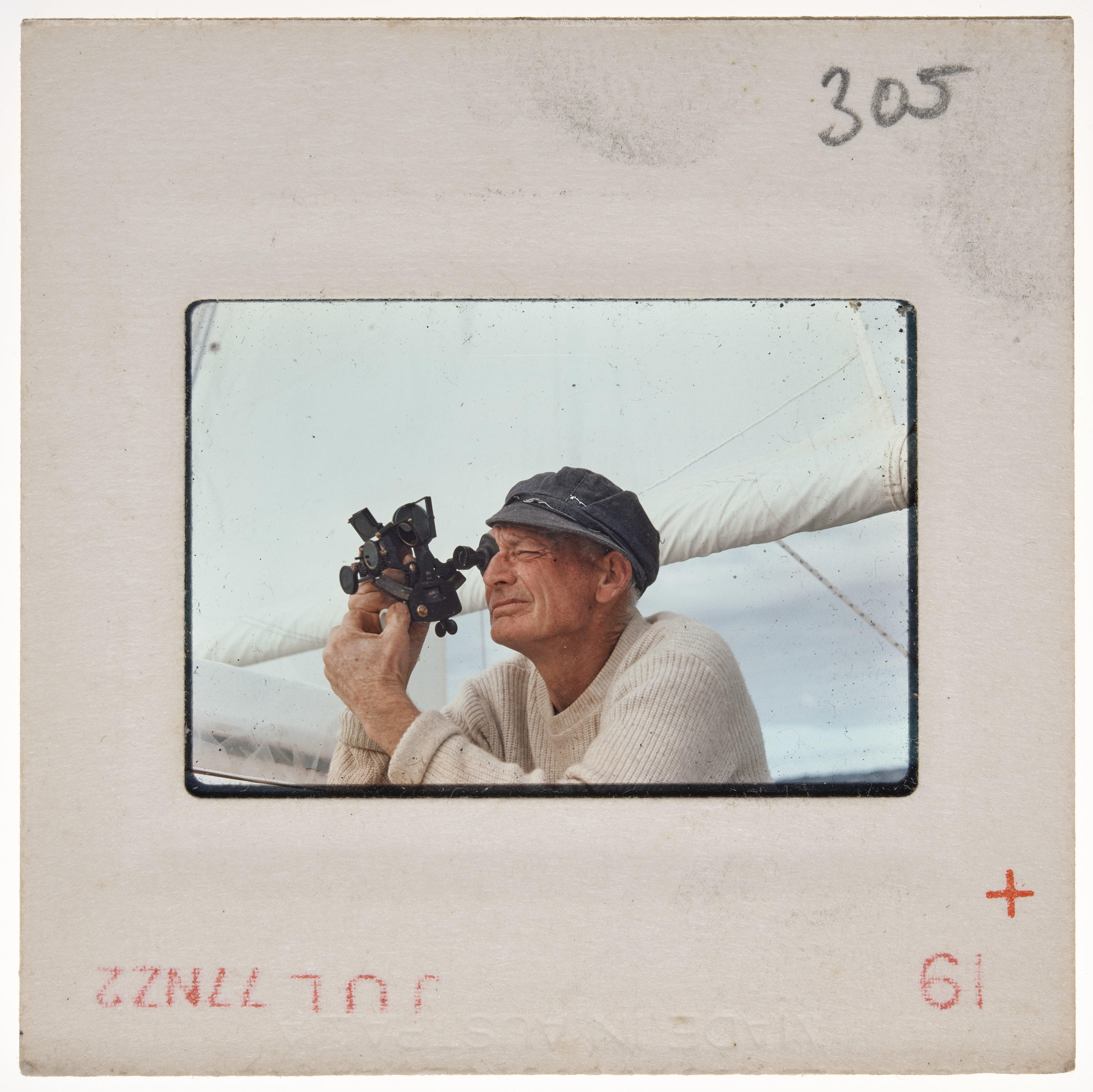 Slide: Person using a sextant, slide carousel II - New Zealand Maritime ...