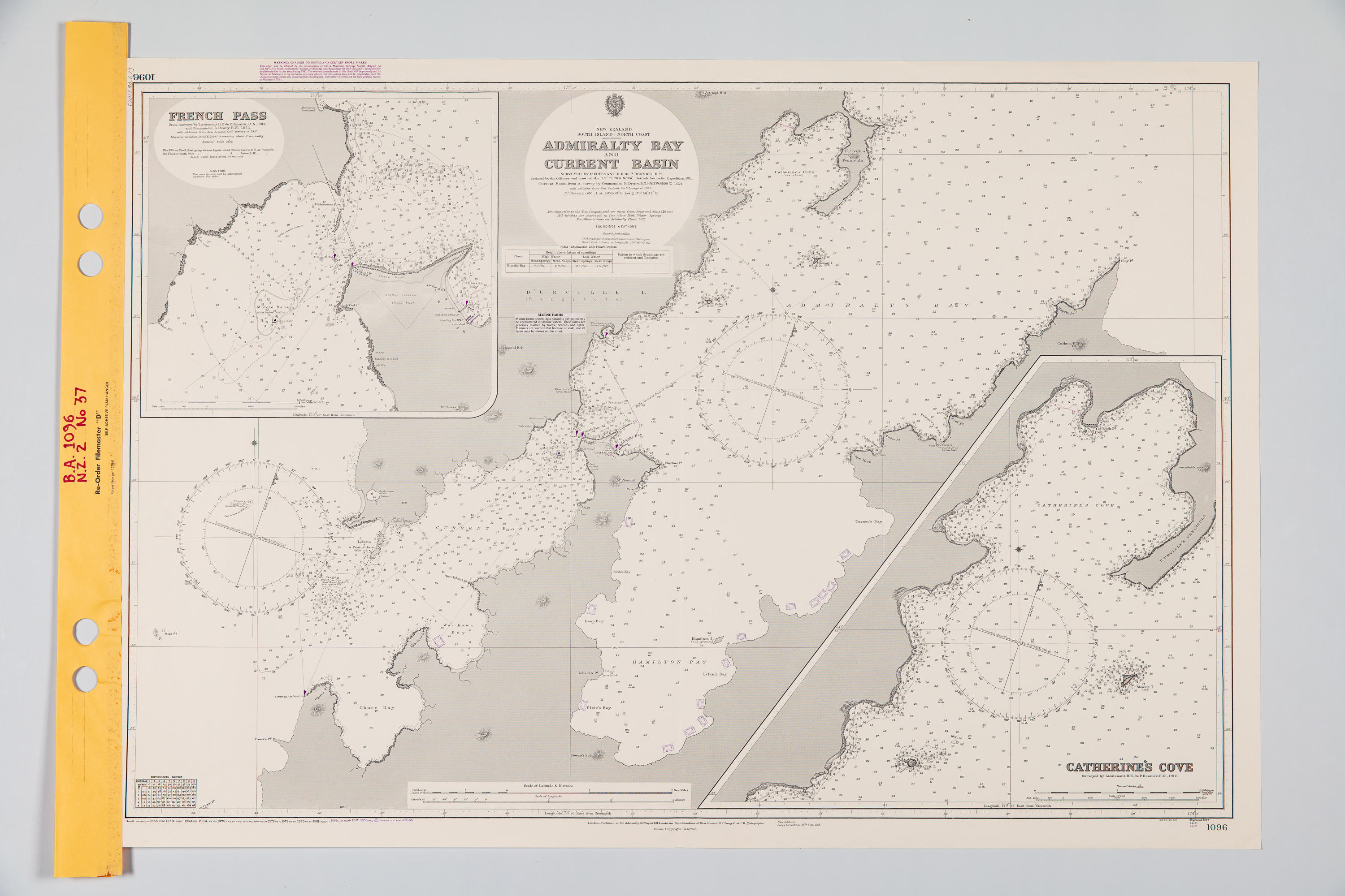 Chart: Admiralty Bay and Current Basin - New Zealand Maritime Museum