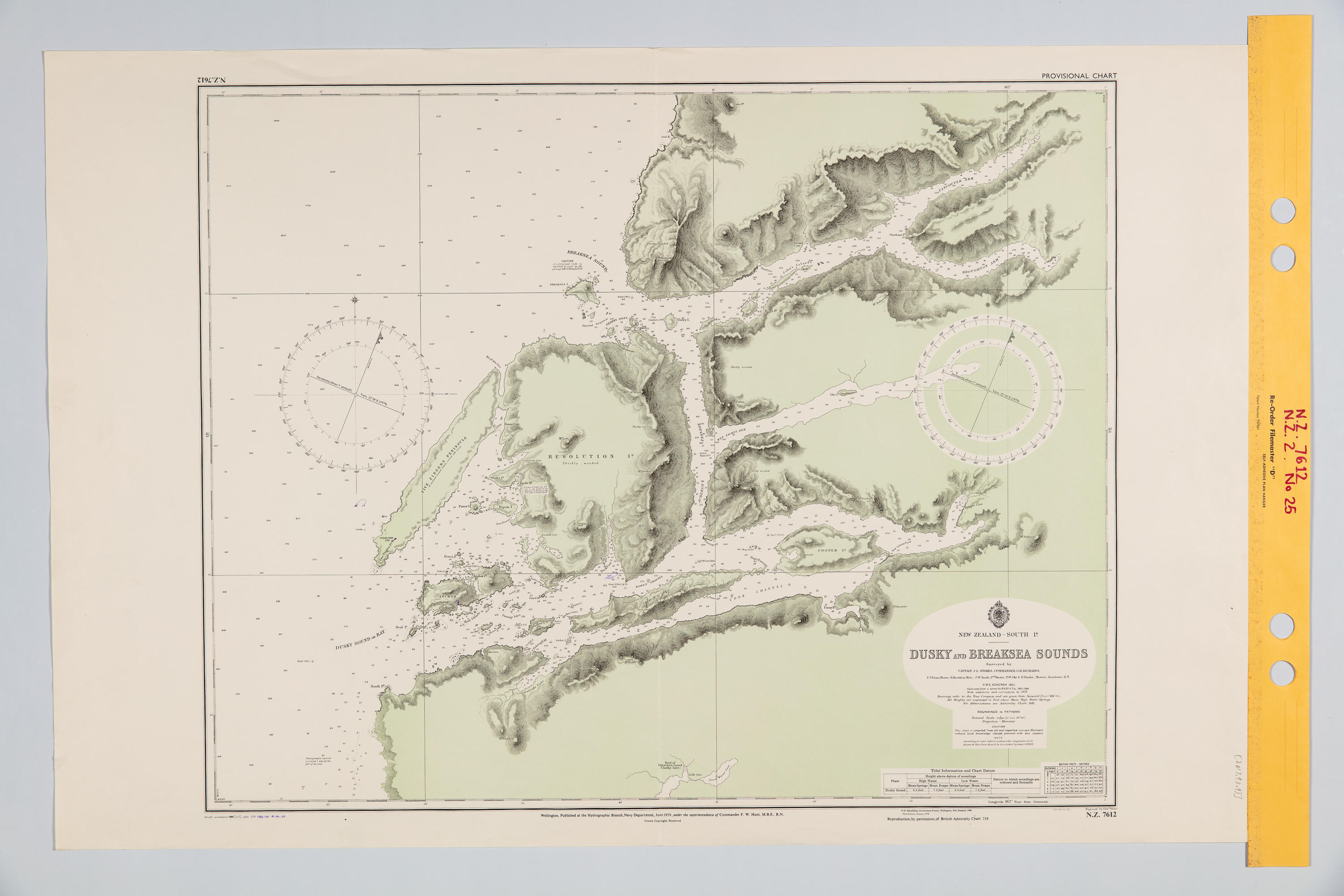 Chart: Dusky and Breaksea Sounds (Provisional Chart) - New Zealand ...