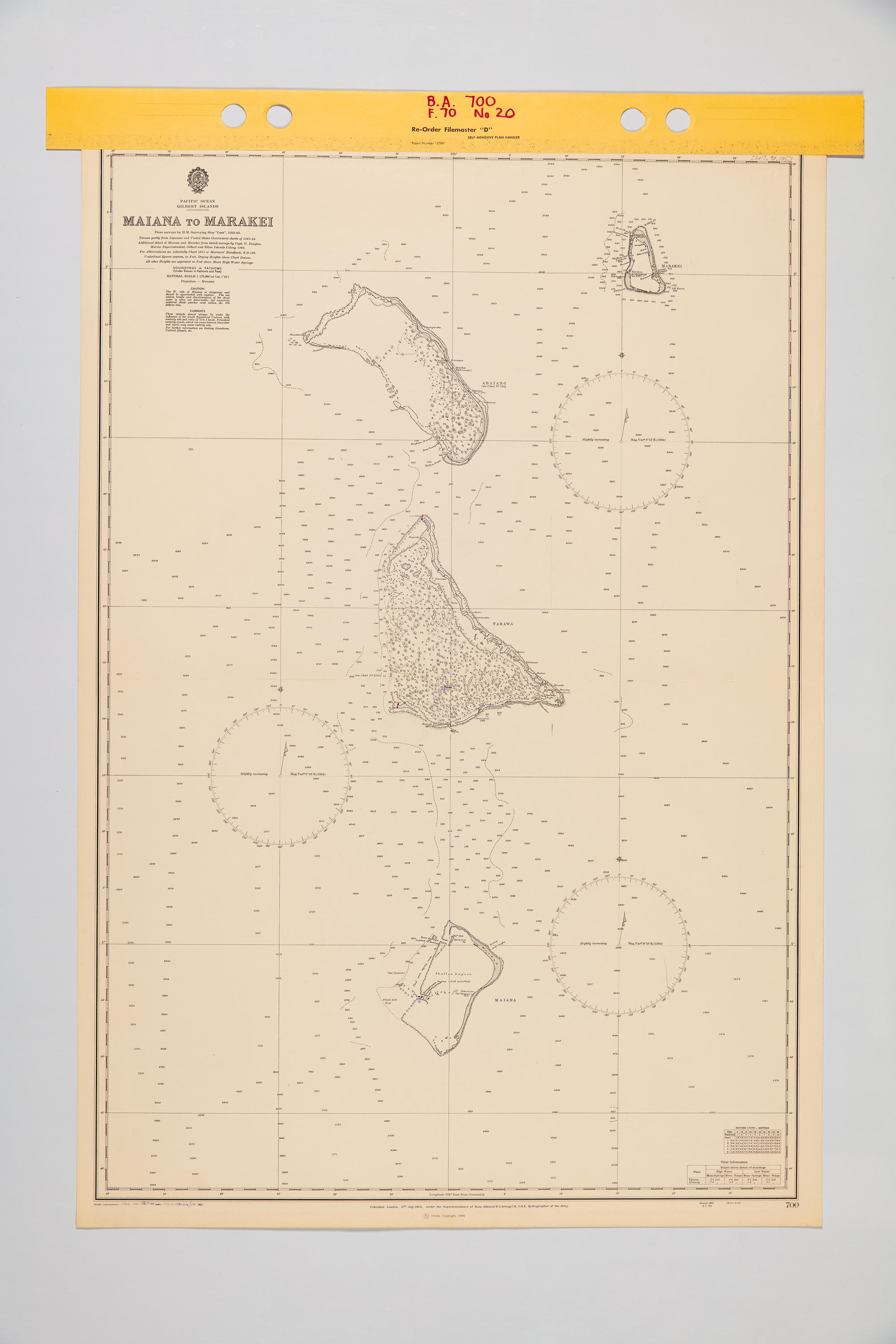 Chart: Gilbert Islands- Maiana to Marakei - New Zealand Maritime Museum