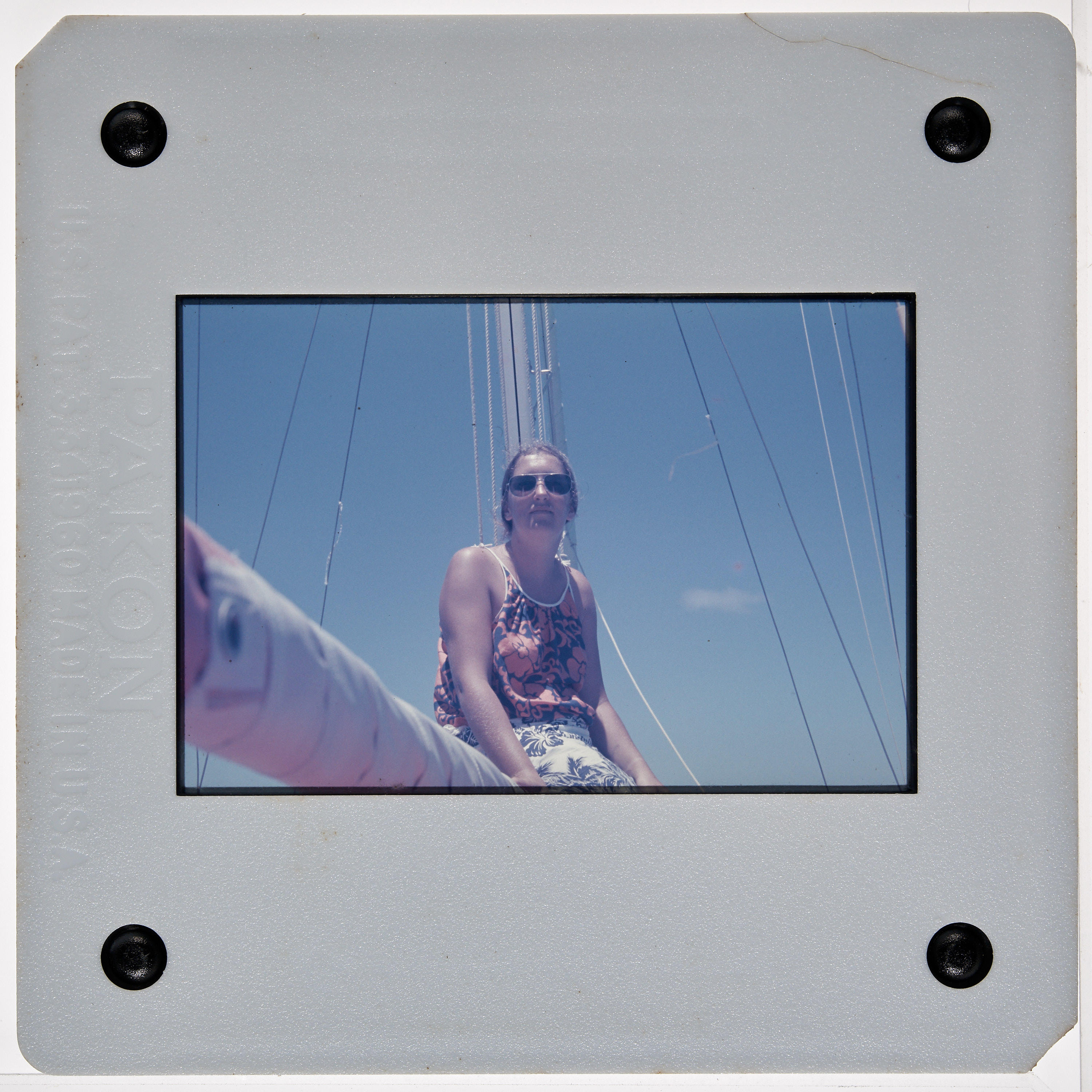 Slide: Person on yacht - New Zealand Maritime Museum