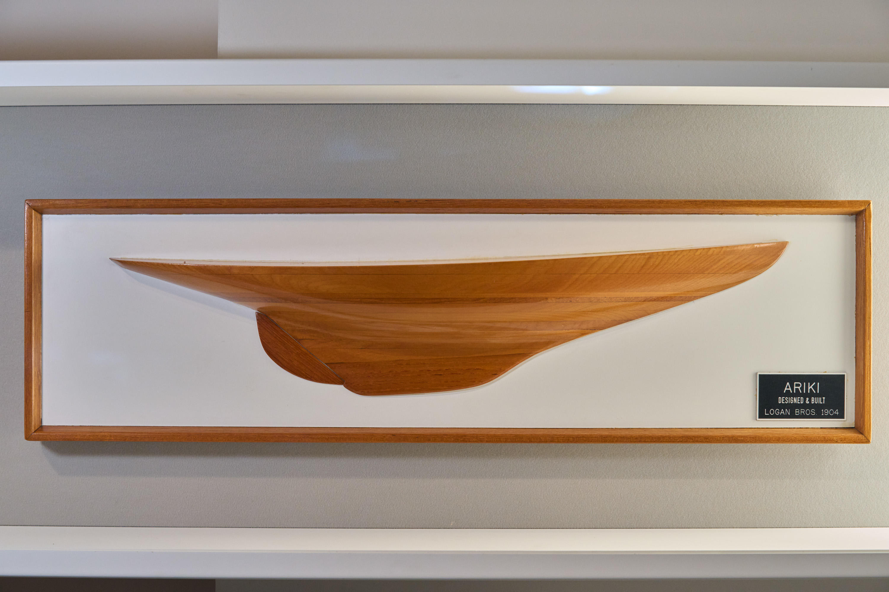 Model: Half-model of Yacht ARIKI - New Zealand Maritime Museum