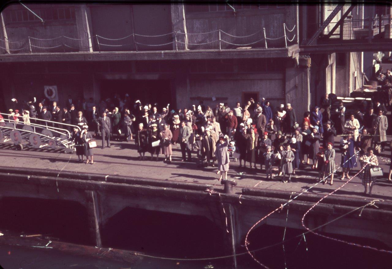 Slide: TOFUA leaving Princes Wharf, view of people on wharf - New ...