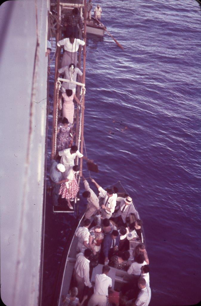 Slide: Passengers disembarking from TOFUA - New Zealand Maritime Museum