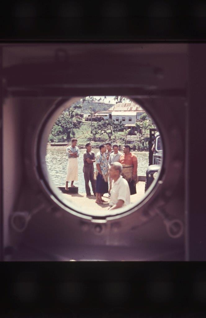 Slide: View through porthole, TOFUA - New Zealand Maritime Museum