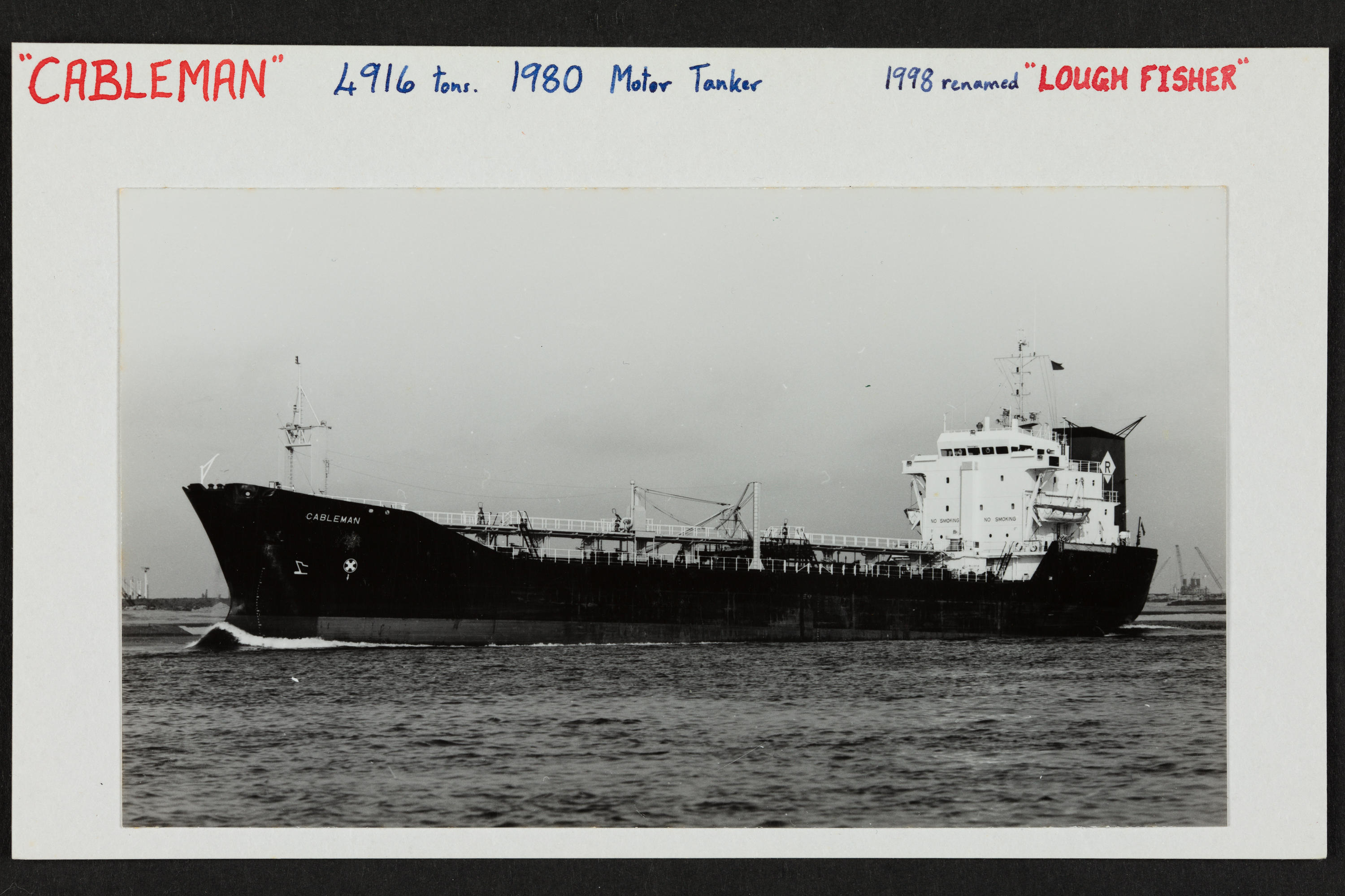 Index card: CABLEMAN (1980) - New Zealand Maritime Museum