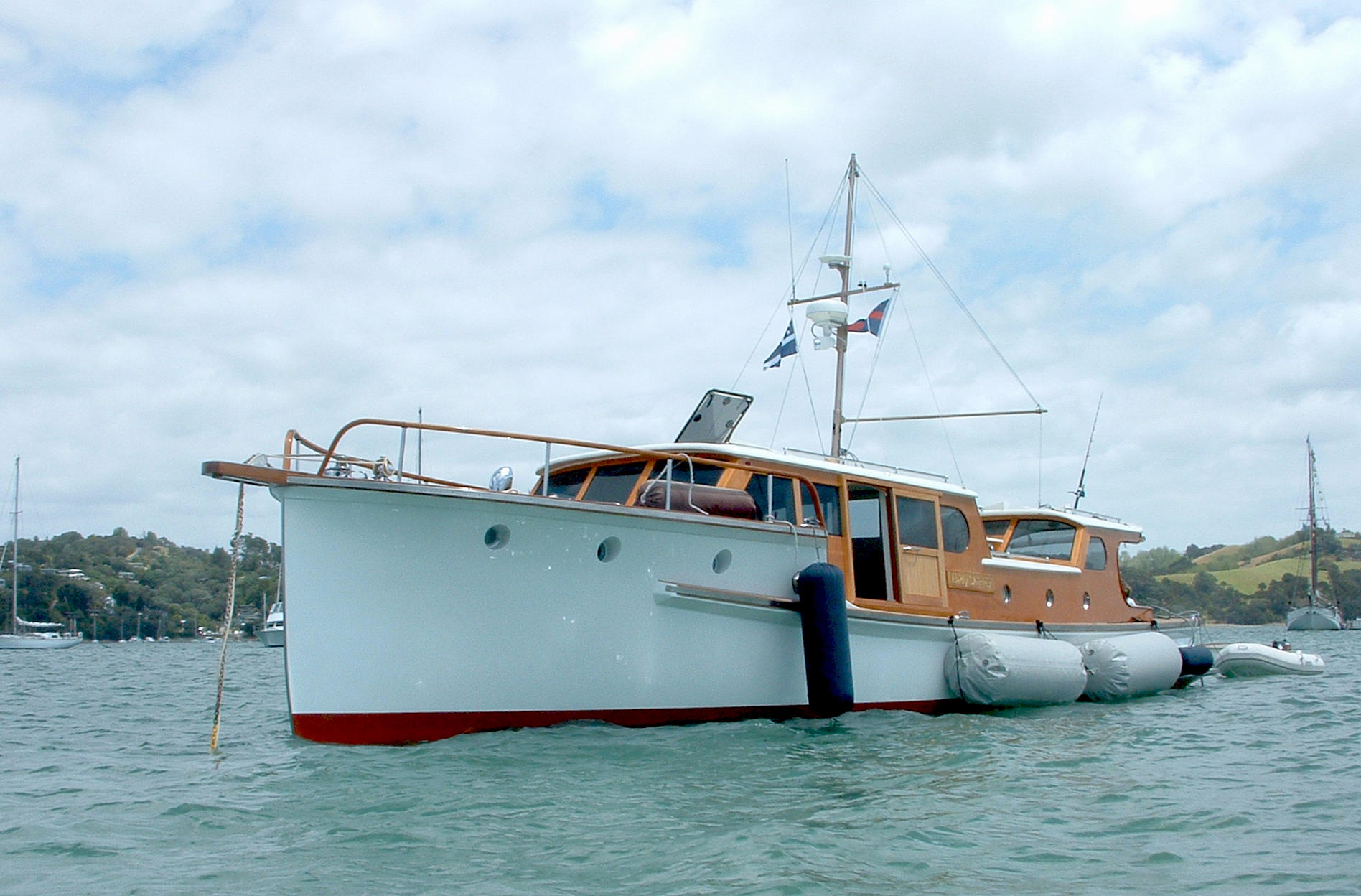 Photograph: Motor vessel at anchor - New Zealand Maritime Museum