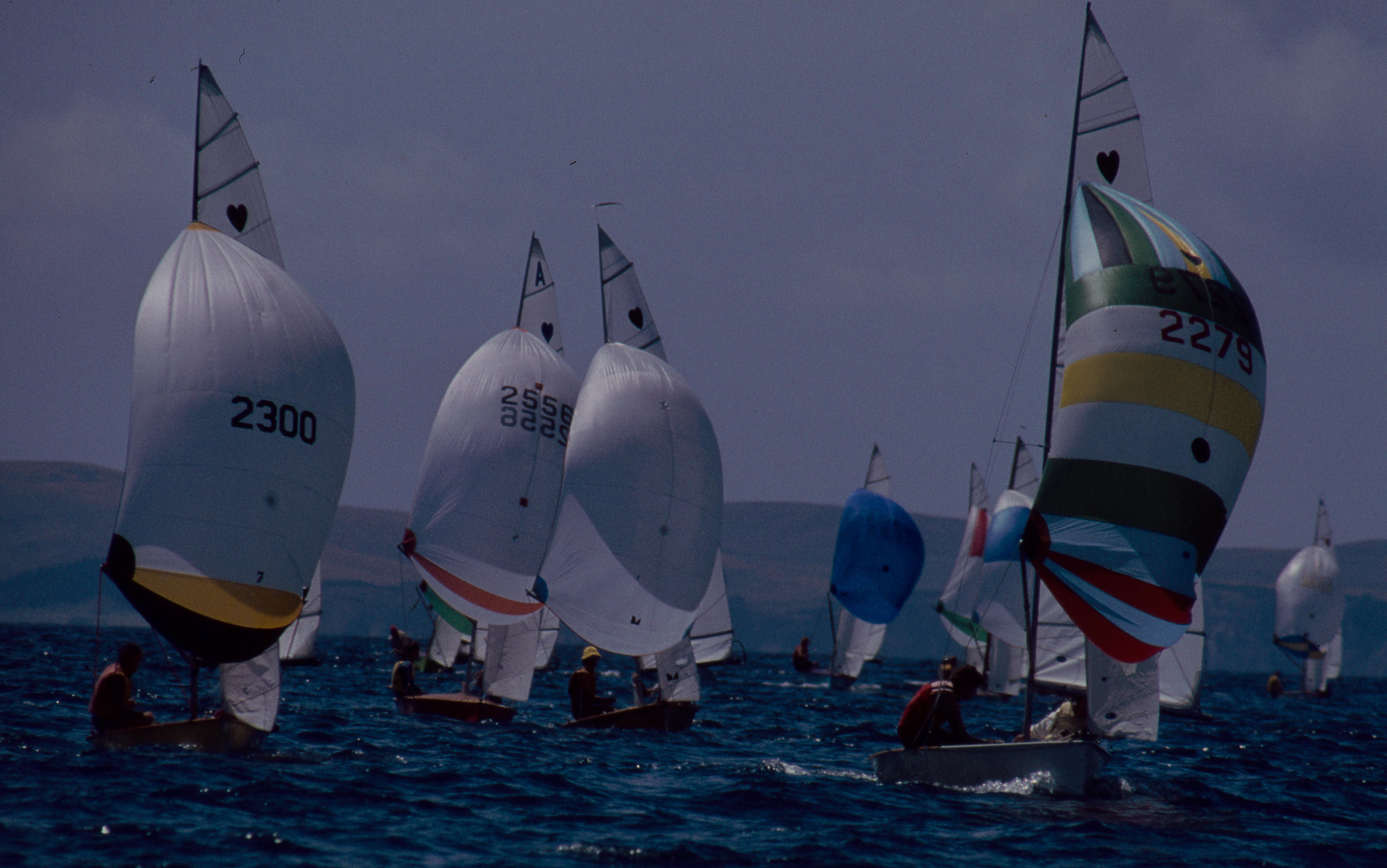 Slide: Cherub class yachts competing in the Cherub Worlds Race, 1977 ...