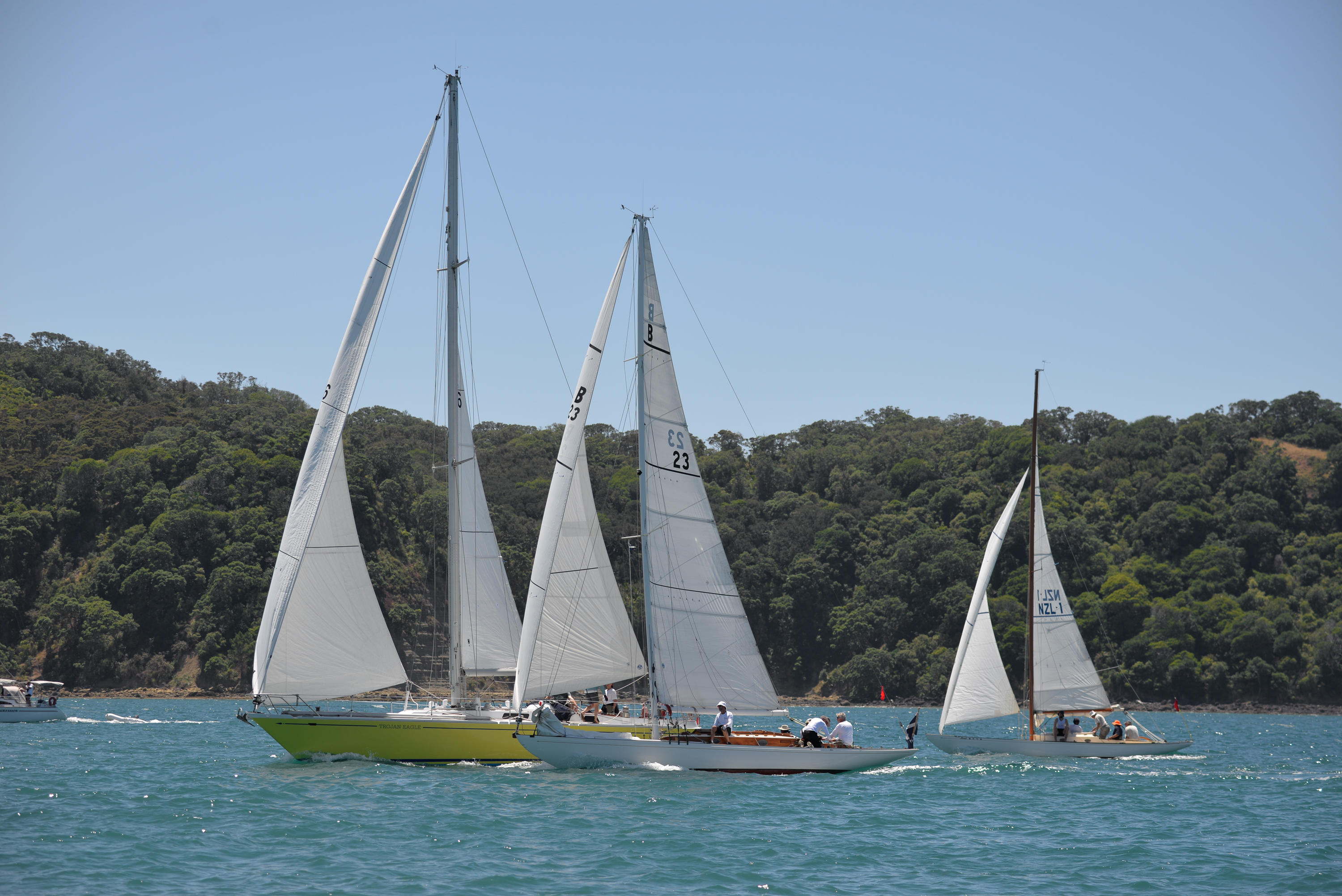 Photograph: TROJAN EAGLE (2676), ARAMOANA (B23) and SCOUT (NZL1 ...