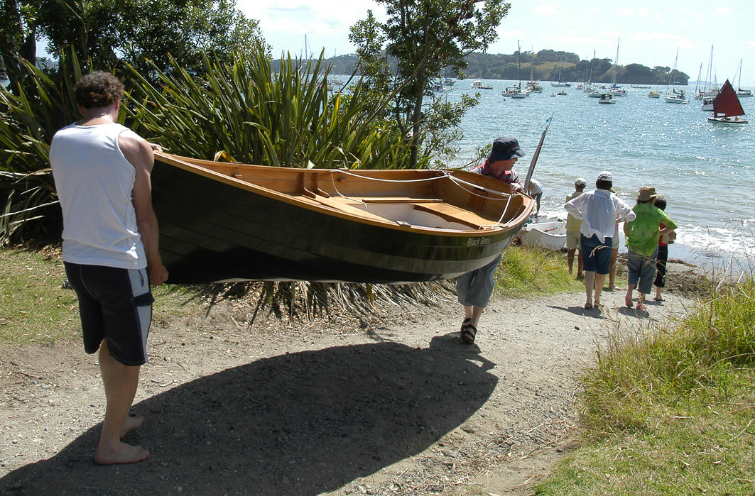 Photograph: View of people carrying BLACK BESS at Sullivan's Bay ...