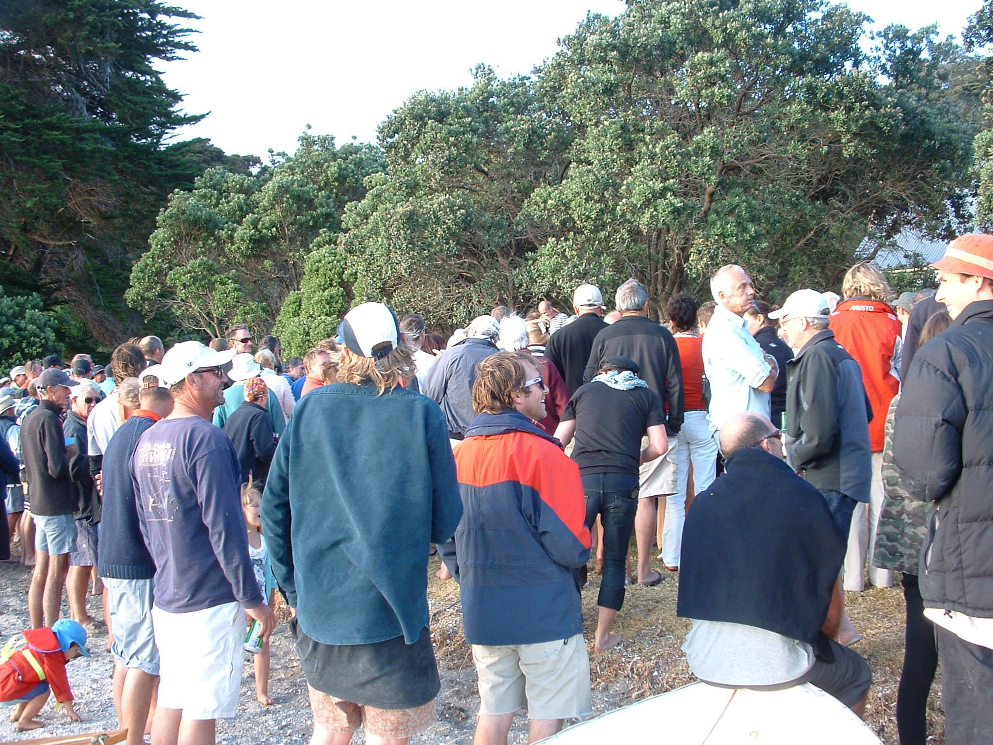 Photograph: People gathered on beach, Scott's Landing, Mahurangi ...
