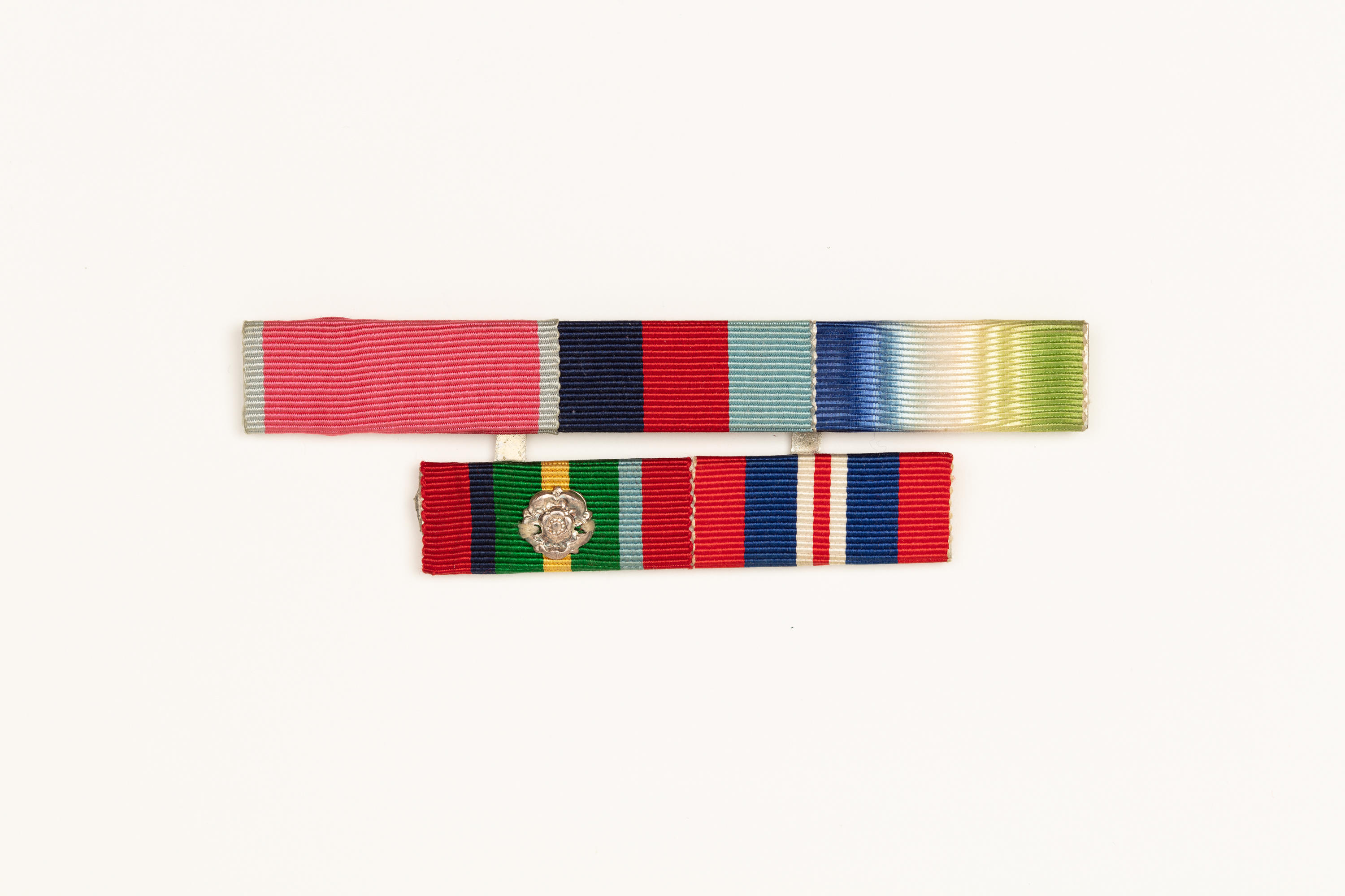 Medals: ribbon bar for MBE and wartime medals, awarded to George M ...