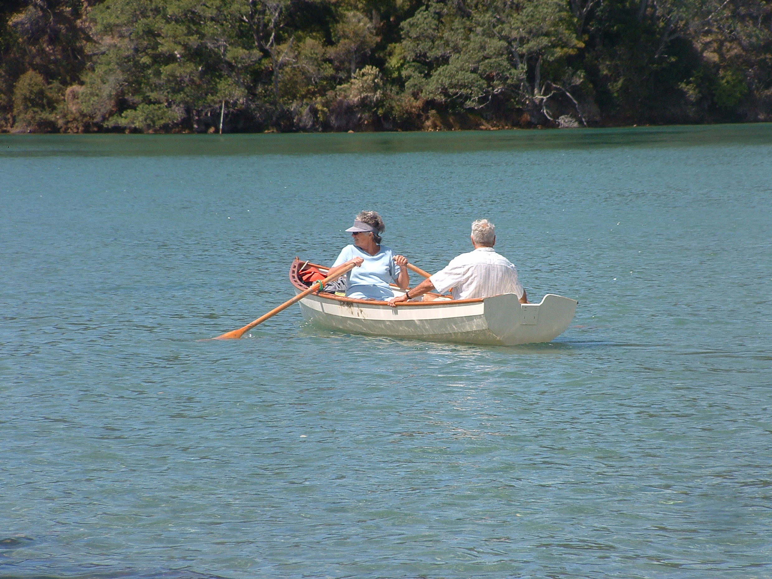 Photograph: People onboard a rowing dinghy on the Hauraki Gulf - New ...