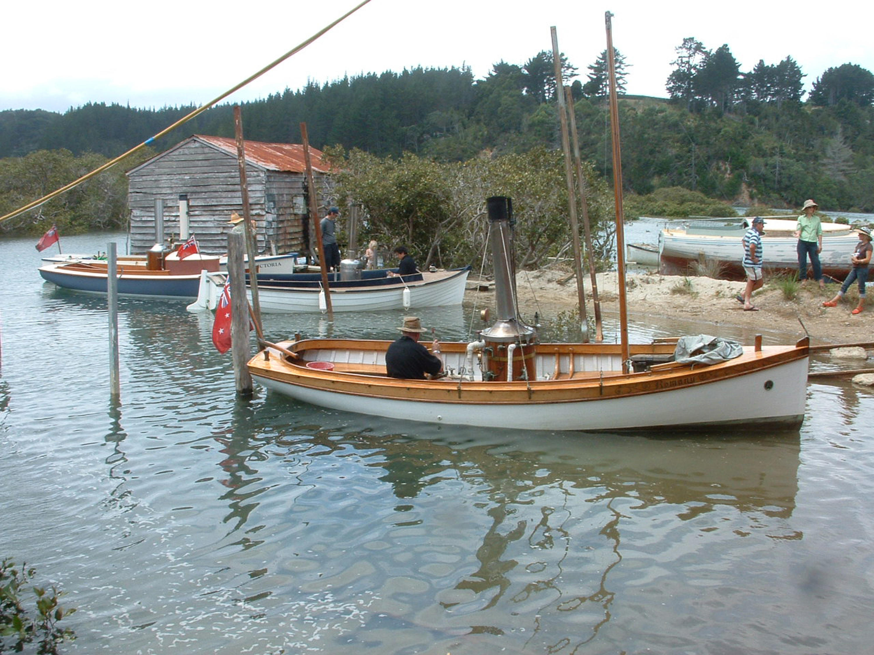 Photograph: VICTORIA and two other steam launches with people onboard ...