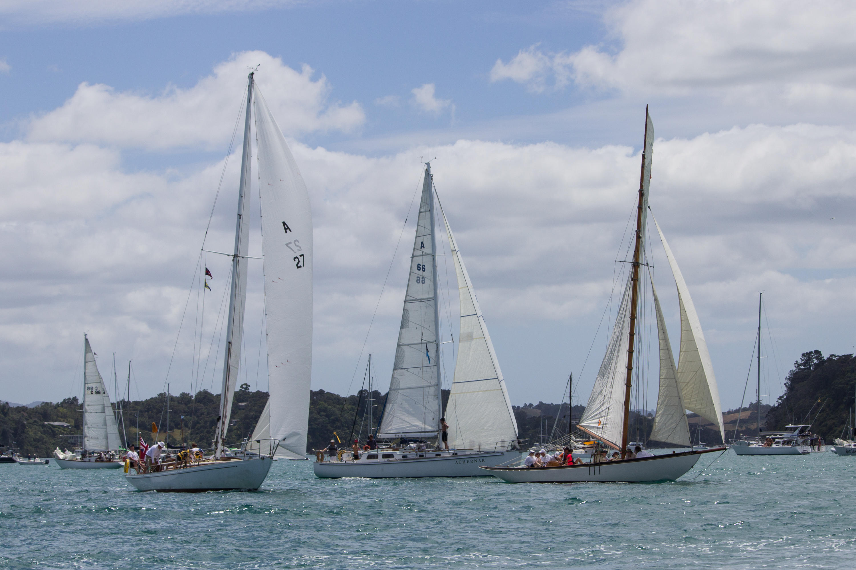 Photograph: AROHIA, ACHERNAR and RAINBOW on Mahurangi Harbour, Hauraki ...