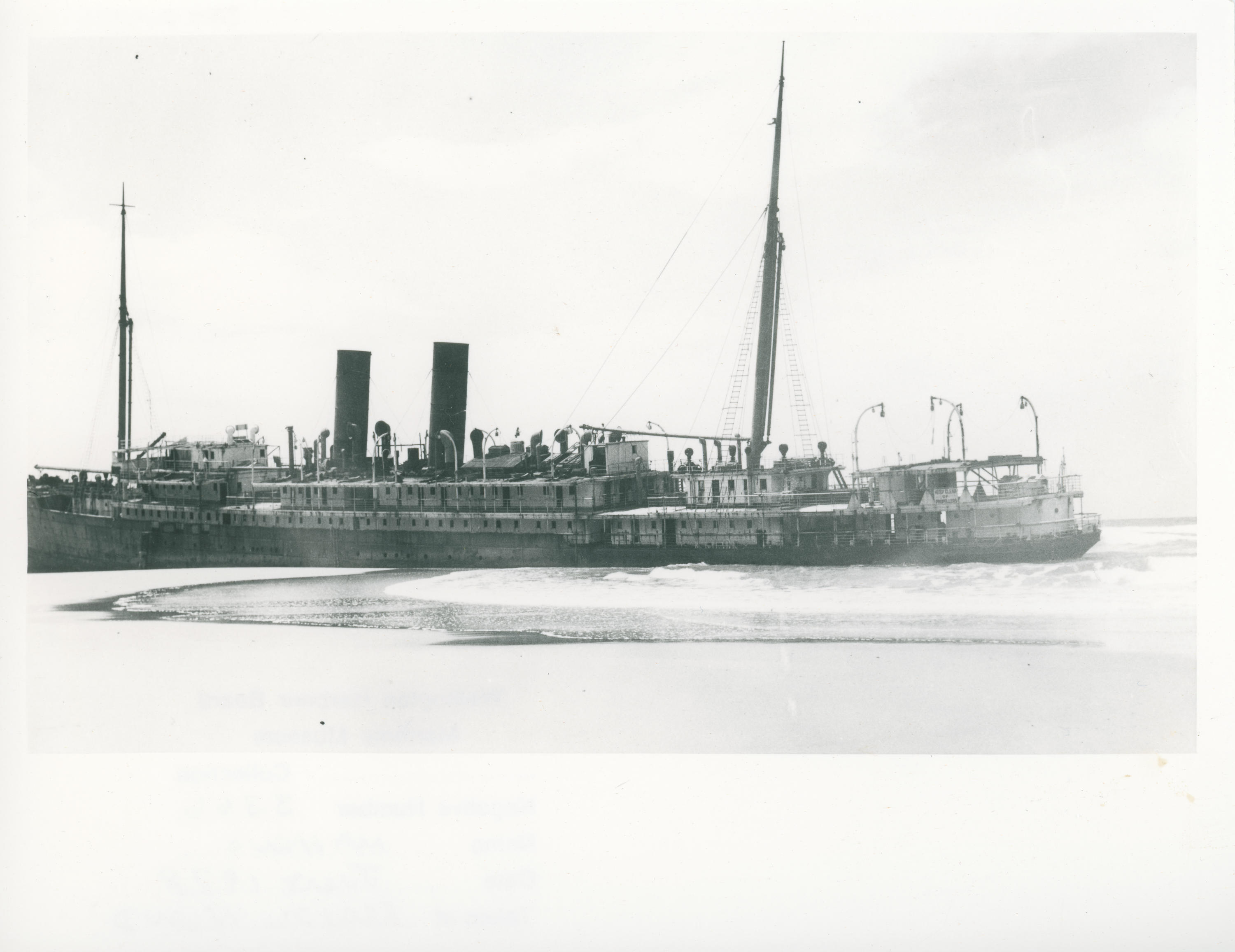Photograph: TSS MAHENO (1905) stranded on Fraser Island, Queenstown ...