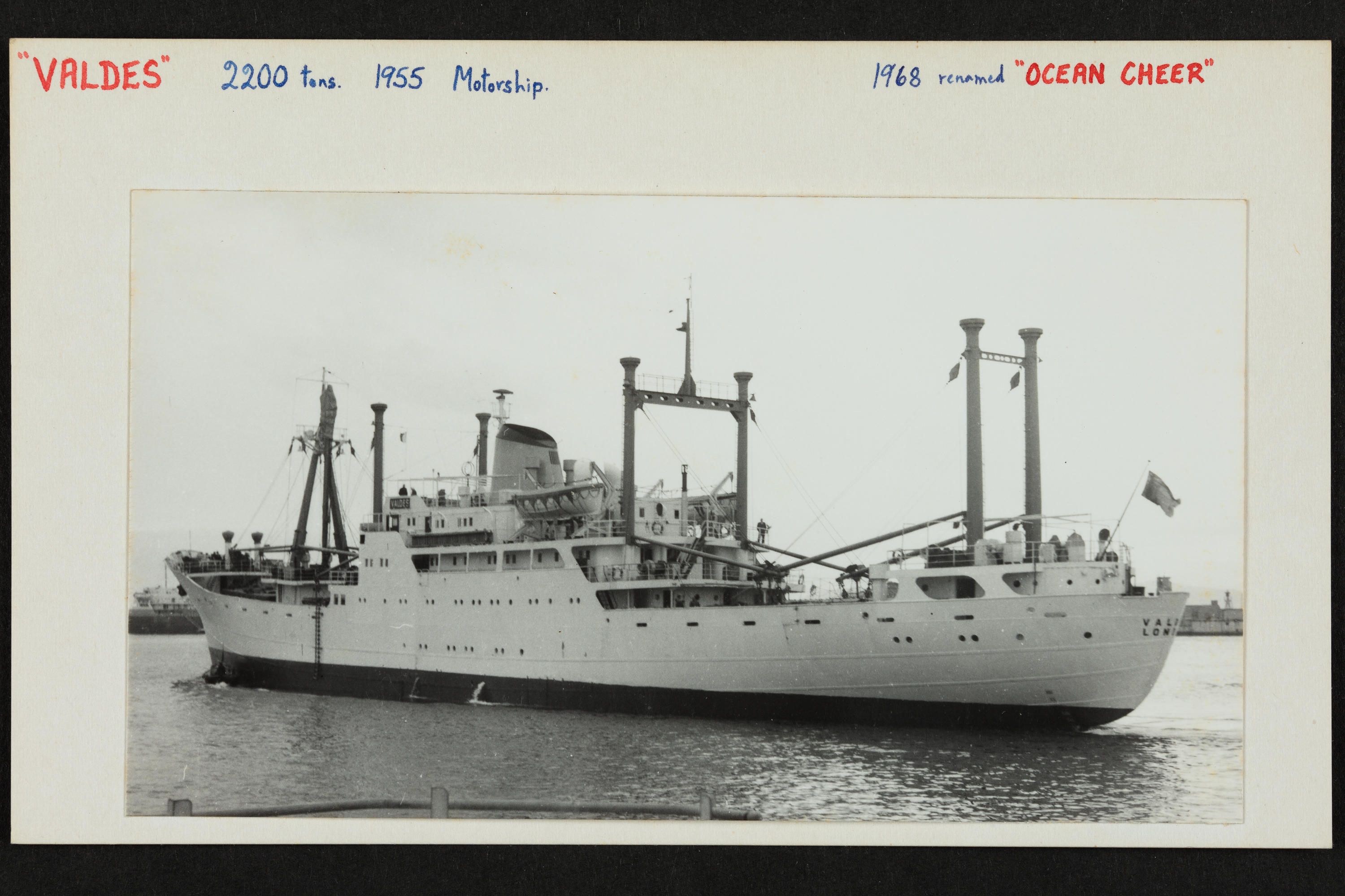 Index card - New Zealand Maritime Museum