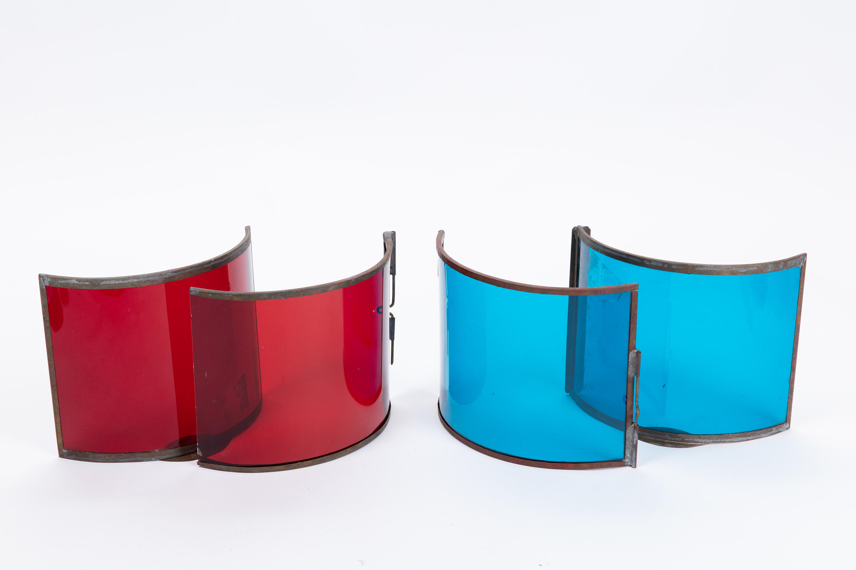 Glass lenses, port and starboard - New Zealand Maritime Museum