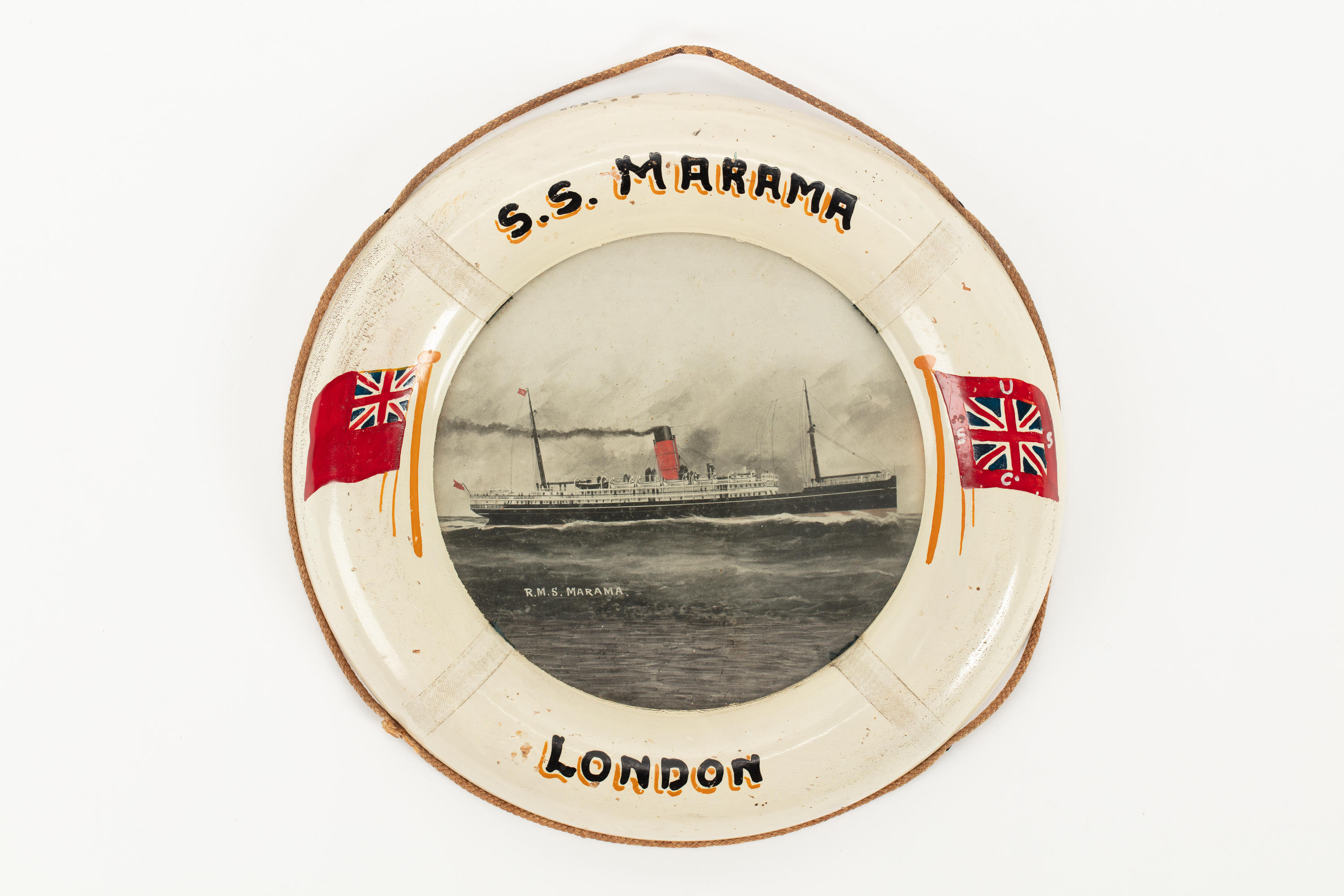 Photograph: of the SS MARAMA in souvenir lifebuoy - New Zealand ...
