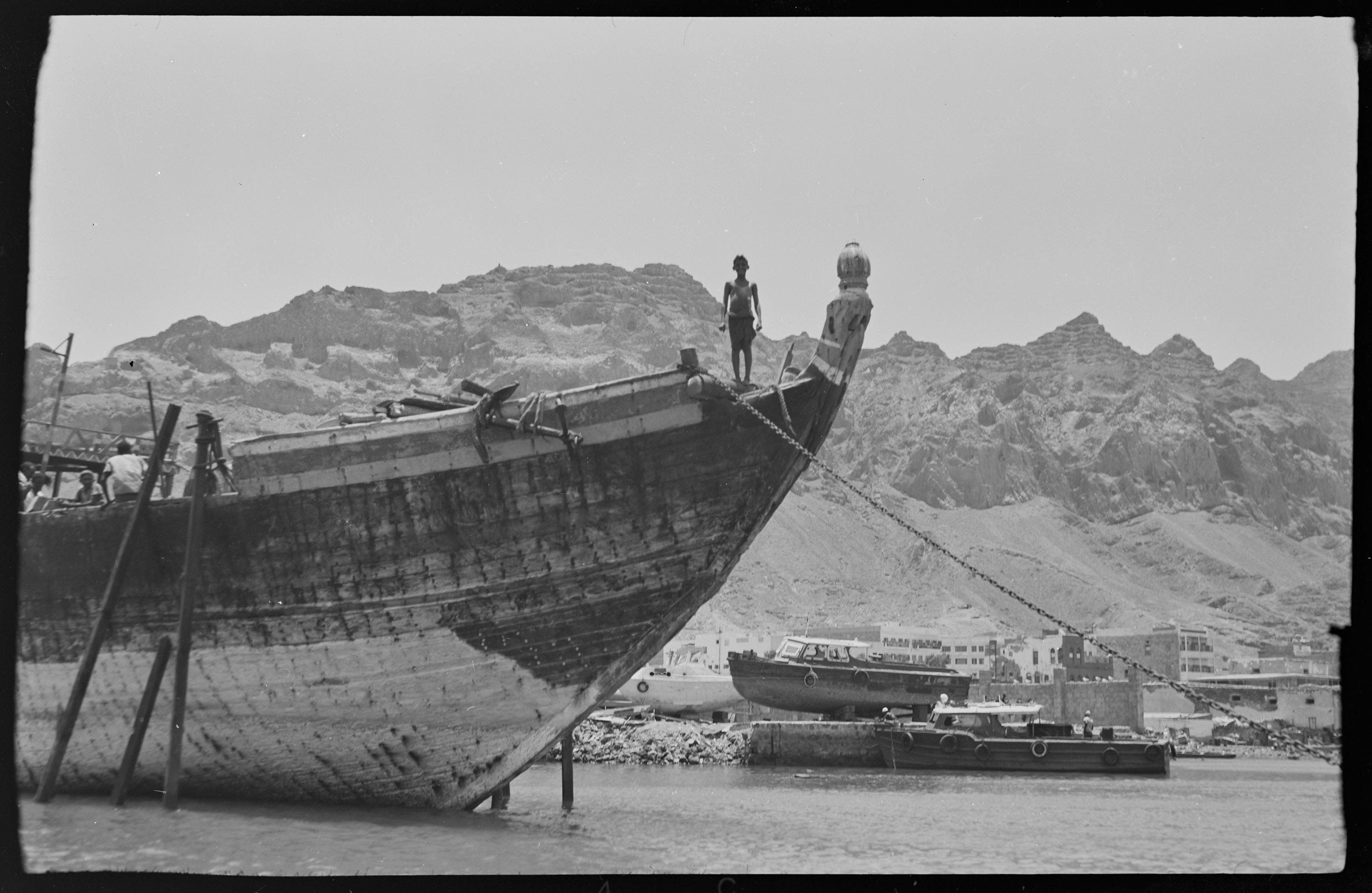 Negative: Kotia converted to baghla, Aden, 1972 - New Zealand Maritime ...