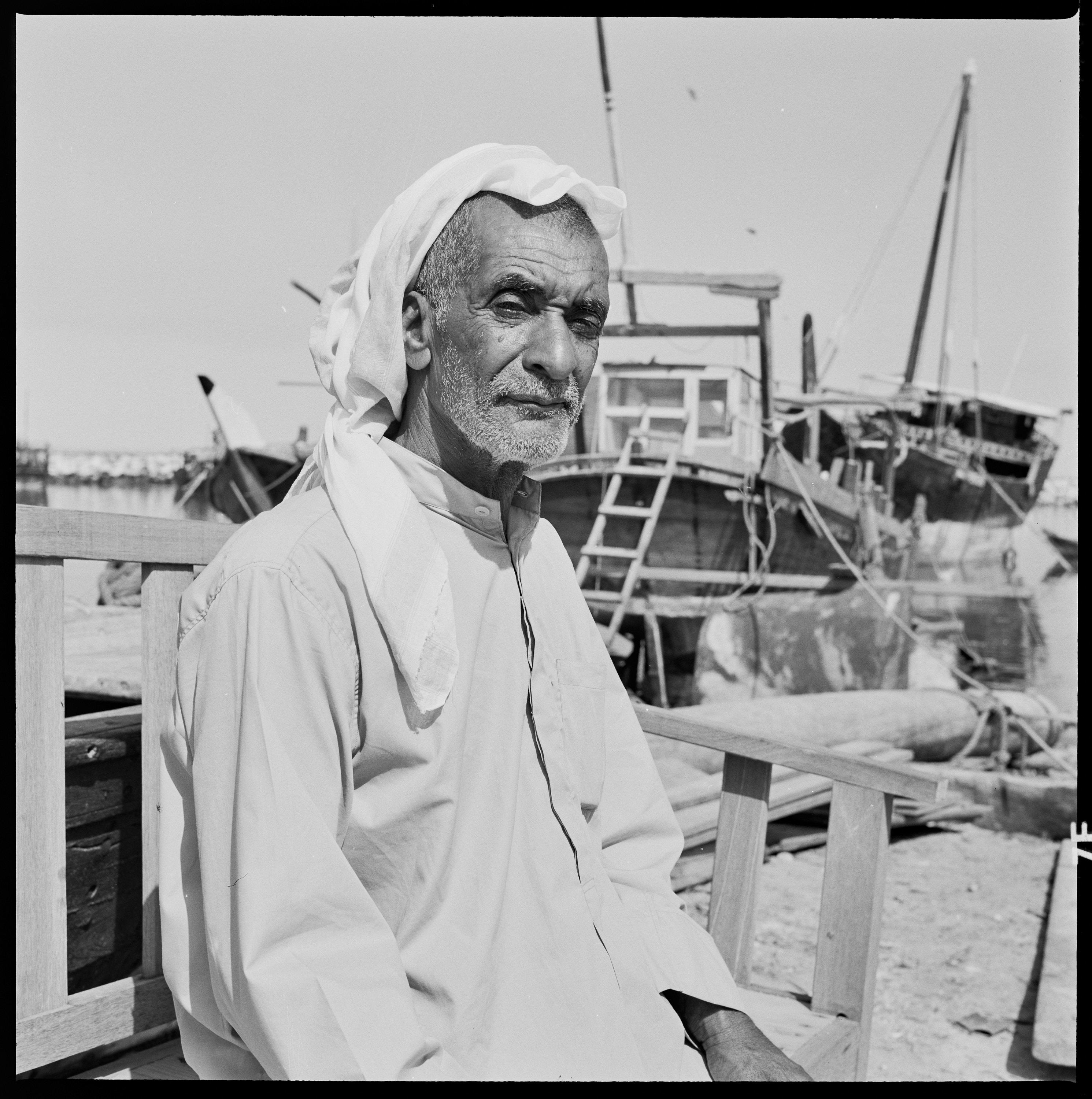Negative: Portrait of shipwright, Kuwait, 1972 - New Zealand Maritime ...